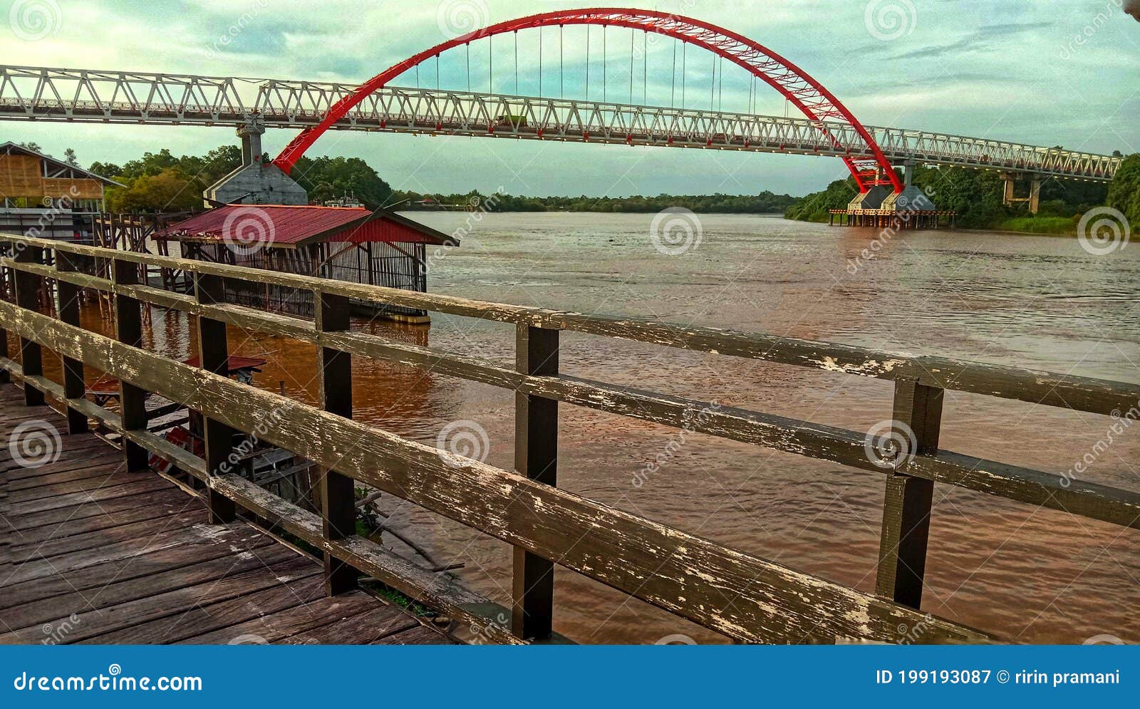 Kahayan Bridge stock image. Image of central, water - 199193087