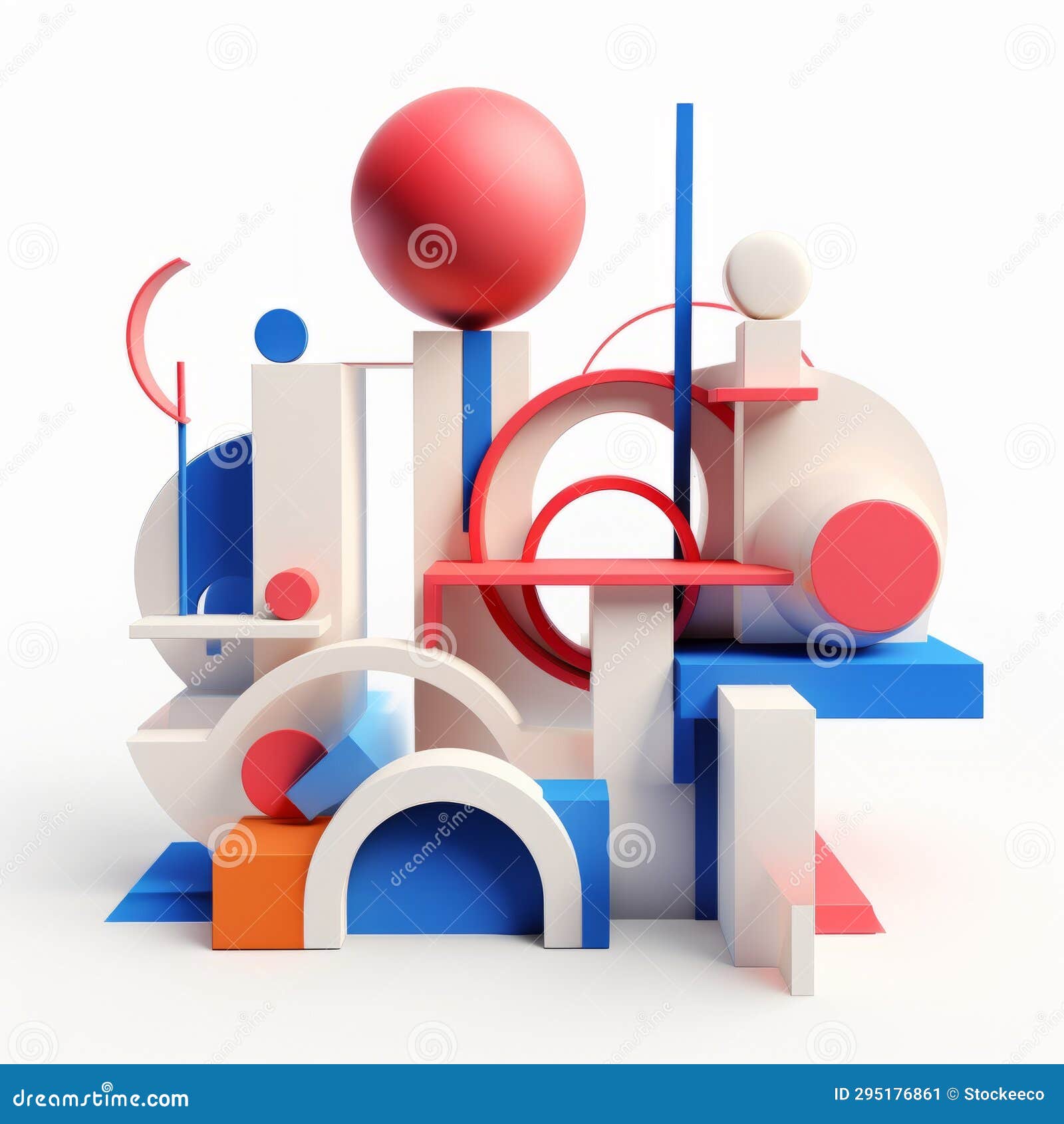 Kaho Fb: 3d Abstract Art with Stylized Objects and Vibrant Composition ...