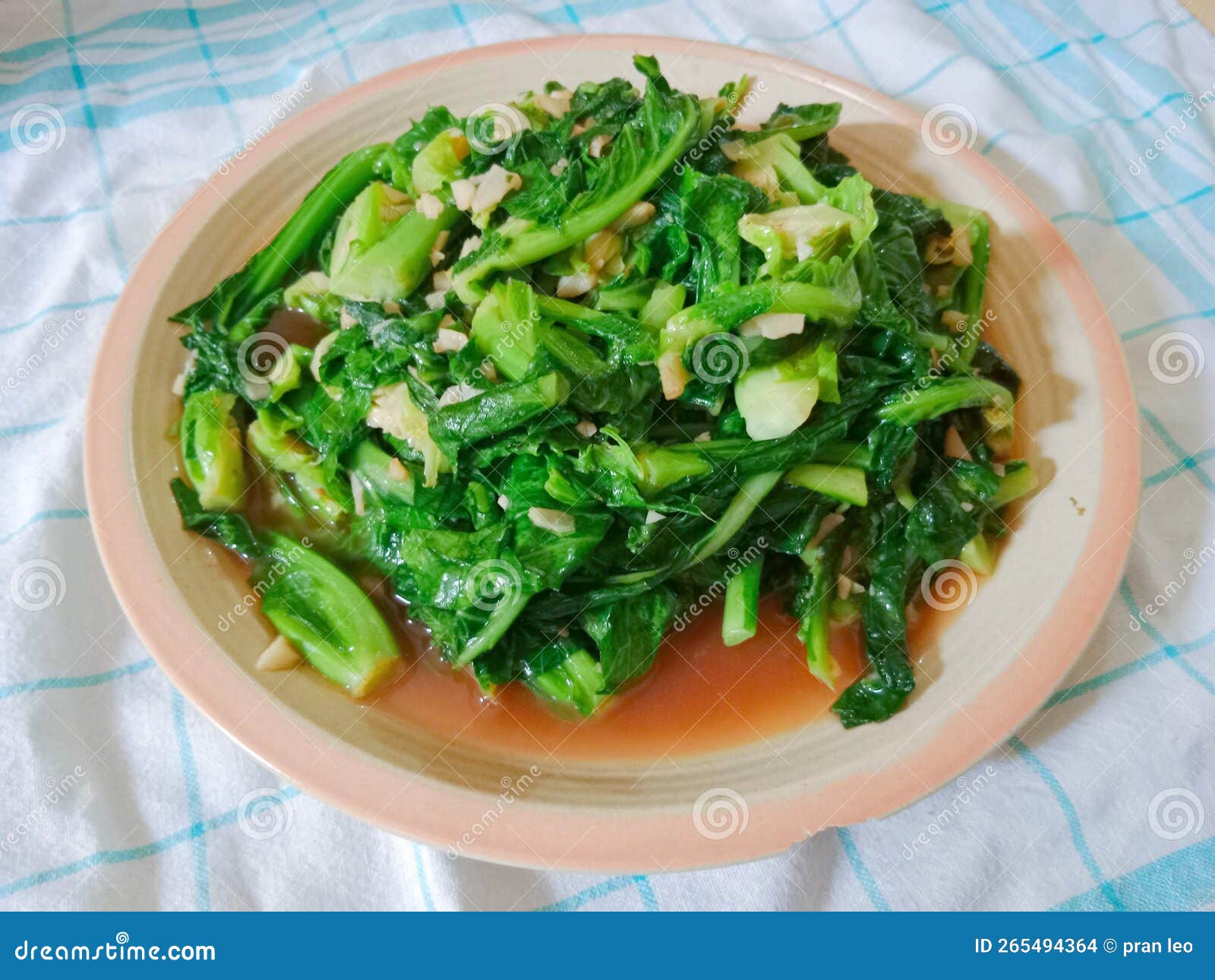 Kailan Cah Garlic is a Nutritious Vegetable Stock Photo - Image of ...