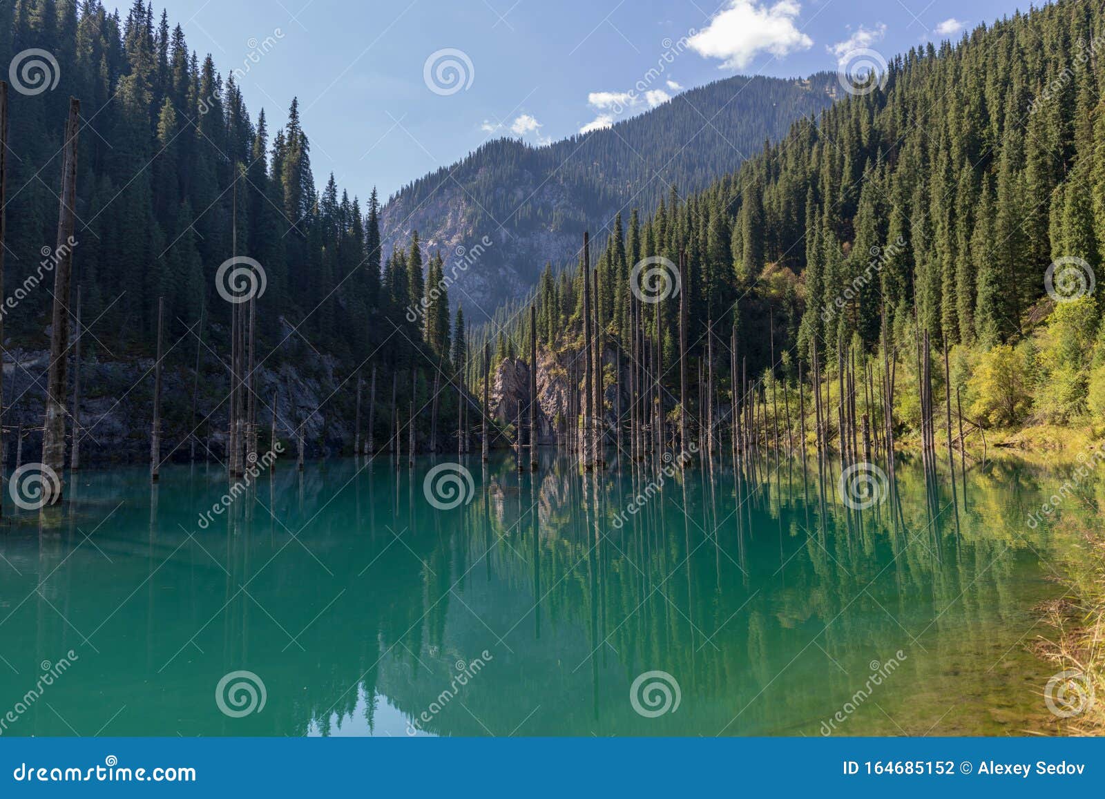 Kaindy Lake - Mountain Lake in Kazakhstan Stock Photo - Image of nature ...