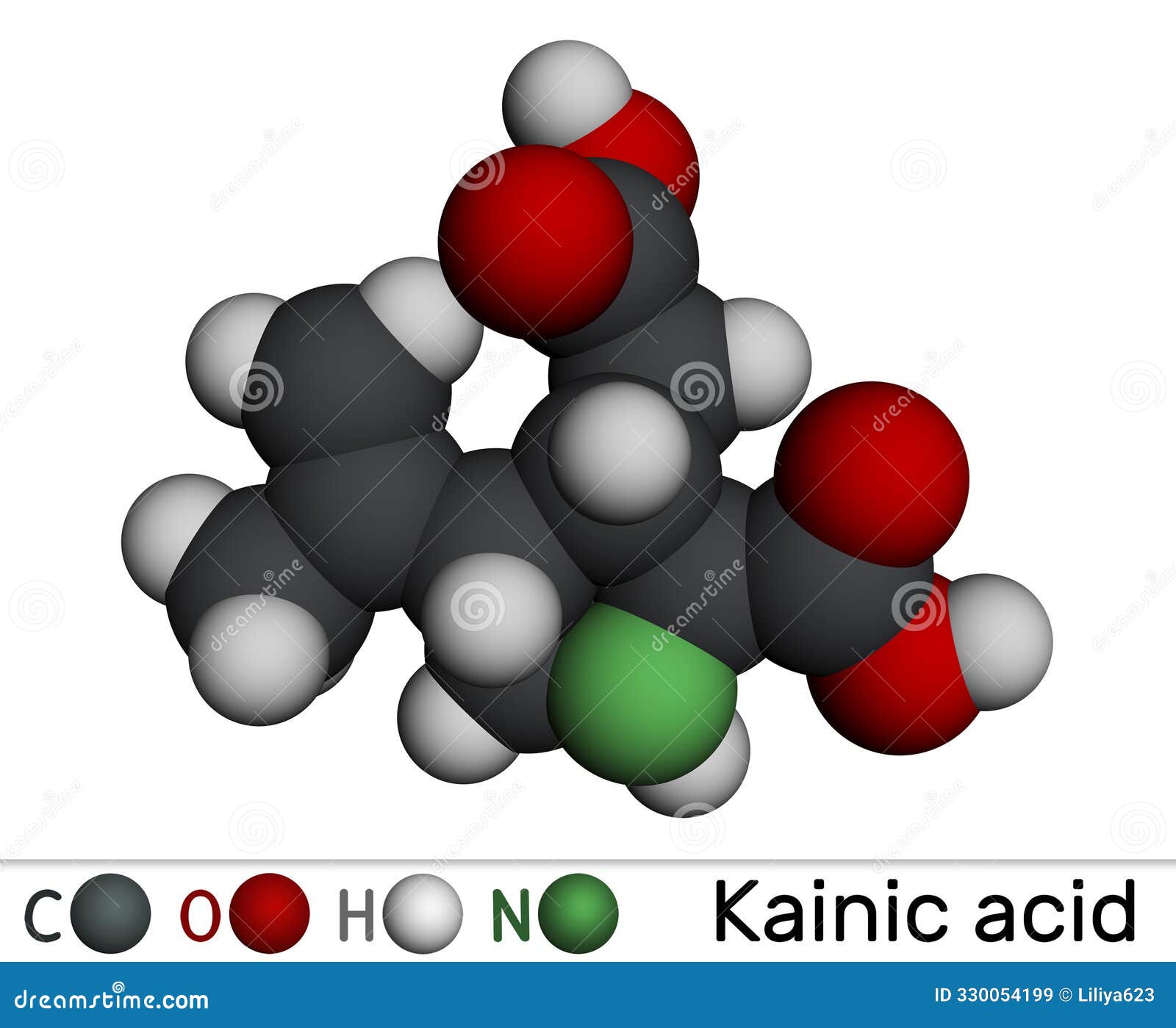 Kainic Acid Or Kainate Molecule. It Is Neuroexcitatory Amino Acid ...