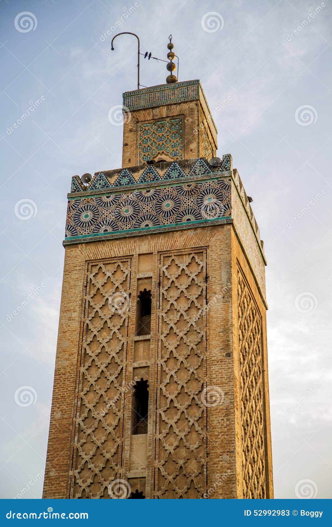 Kairaouine-Moschee in Fes, Marokko Stockbild - Bild von minarett ...