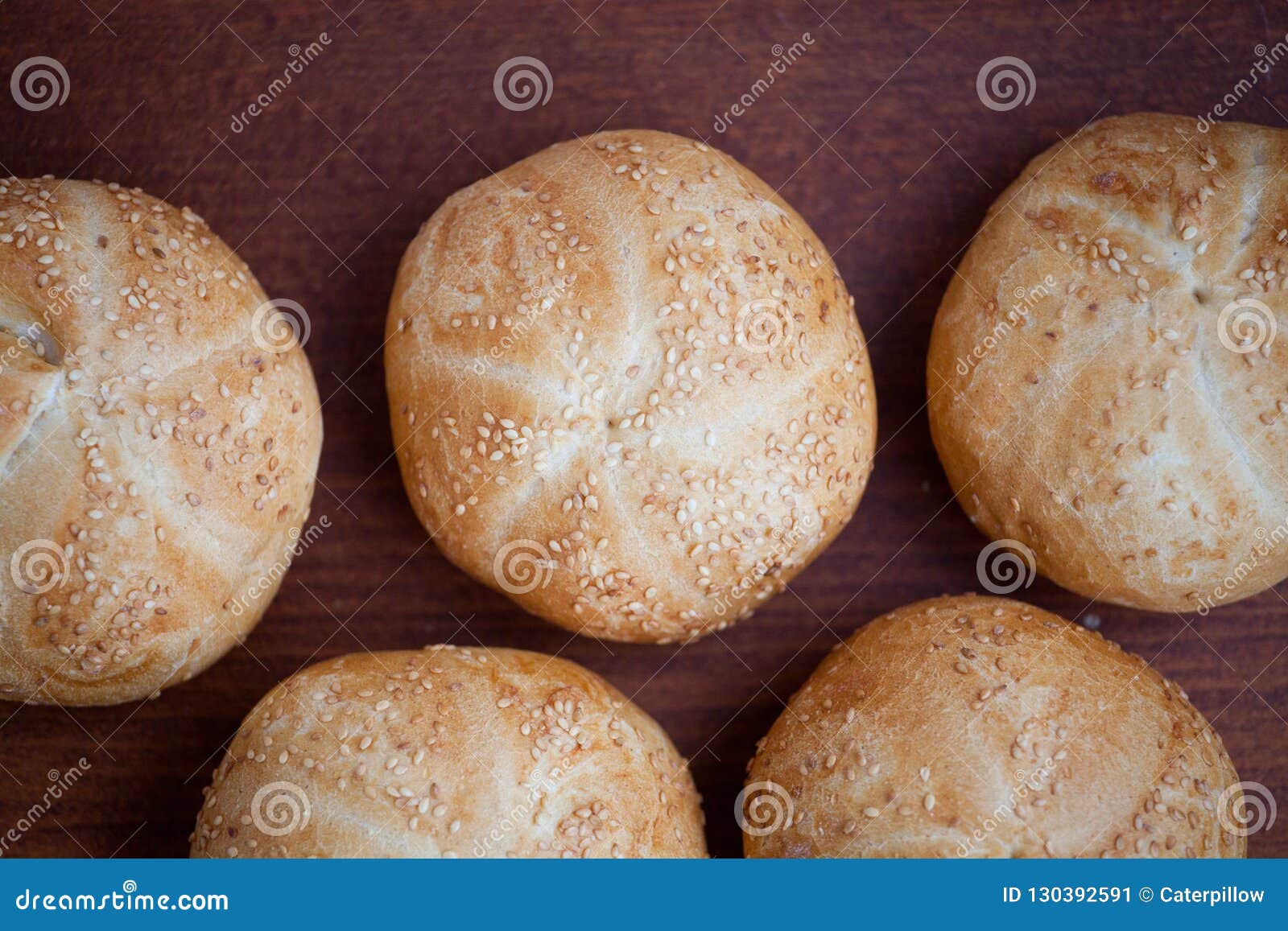 Kaiser Roll Bread Vienna Rolls on a Table Stock Image - Image of crust ...