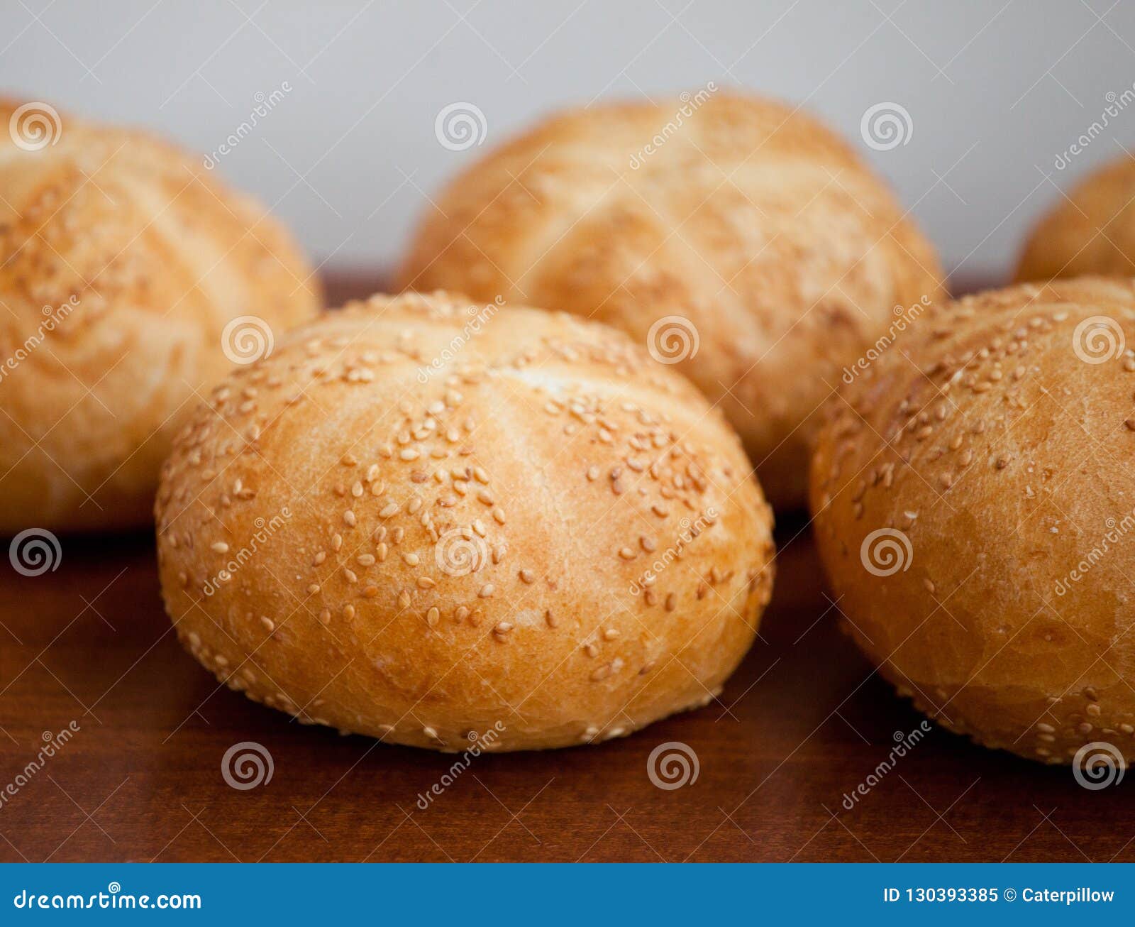 Kaiser Roll Bread Vienna Rolls on a Table Stock Image - Image of loaf ...