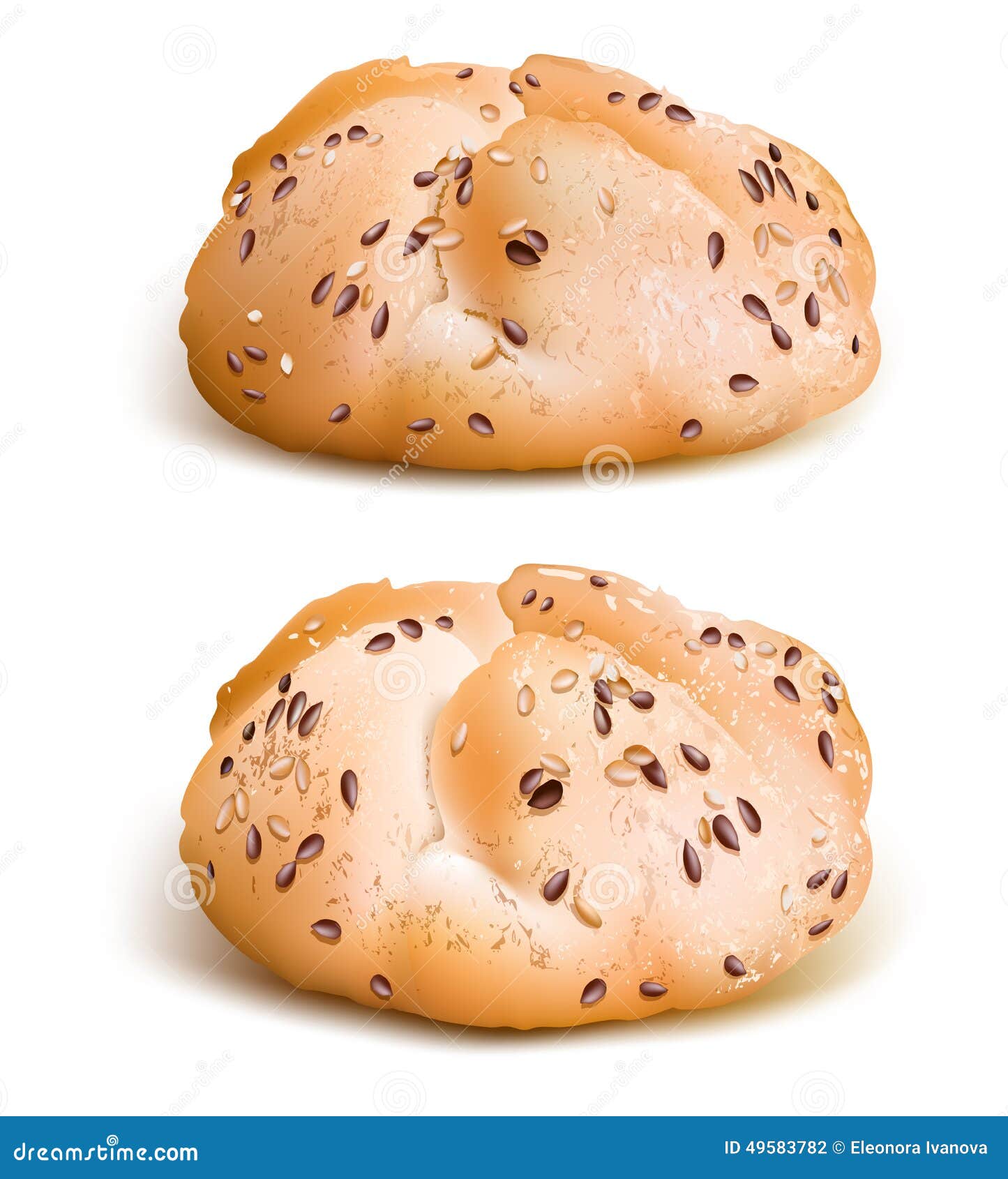 Kaiser Roll, Bread Hand Drawn Multi Color Icon. Simple Thin Line ...