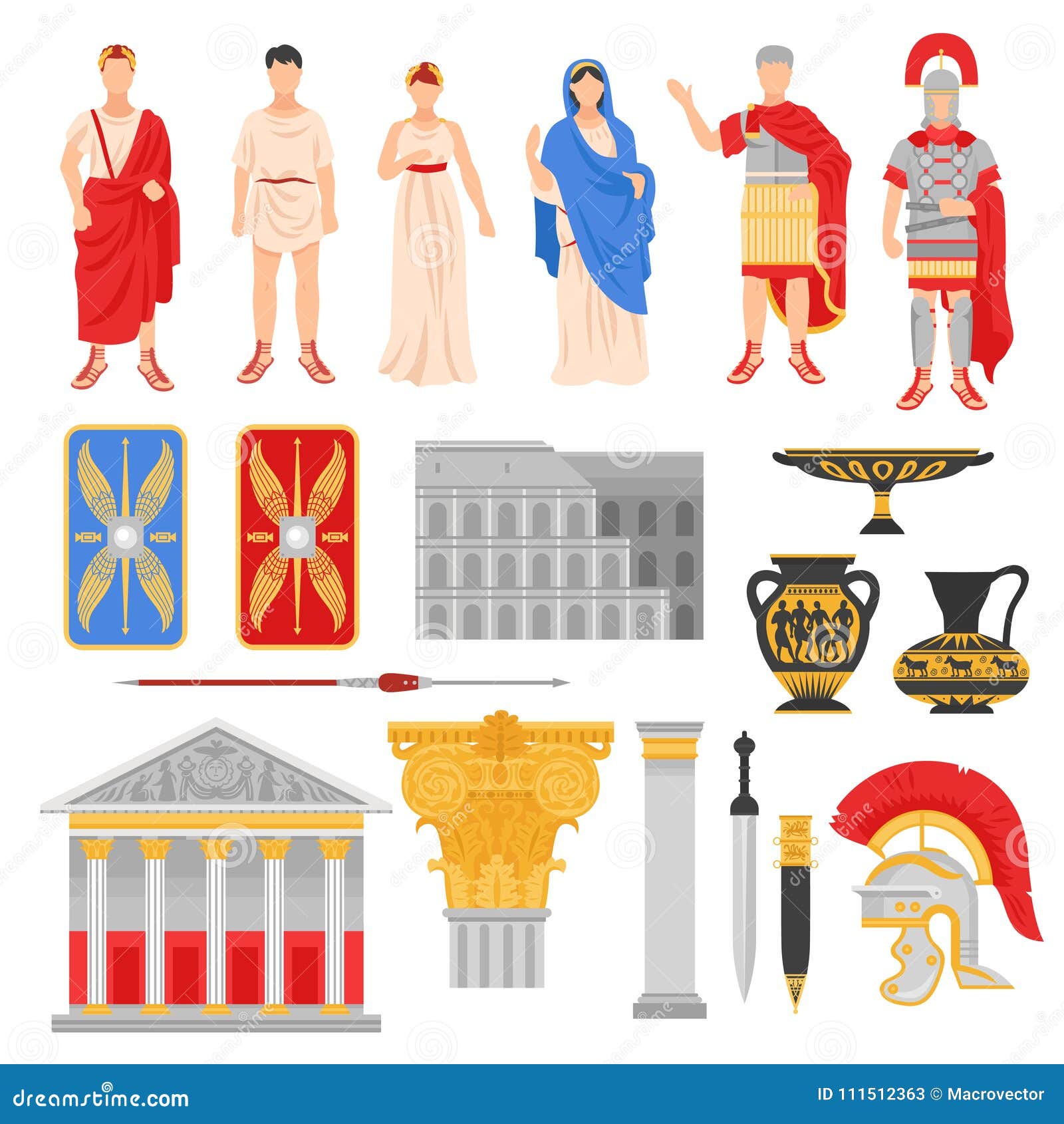 Kaiser-Rom-Ikonen Eingestellt Vektor Abbildung - Illustration von ...