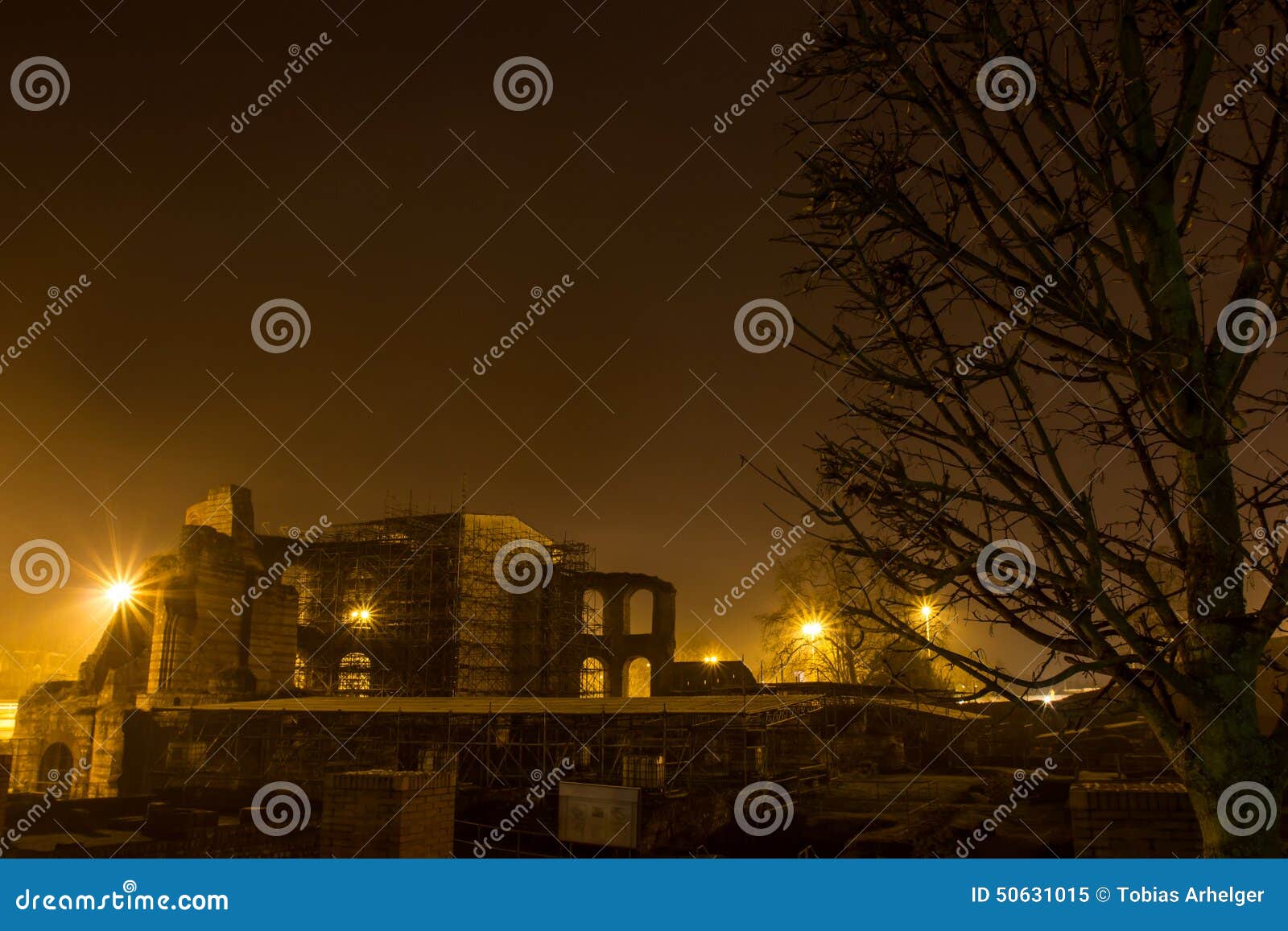 Kaisertherme Trier in Germany at Night Stock Image - Image of ...