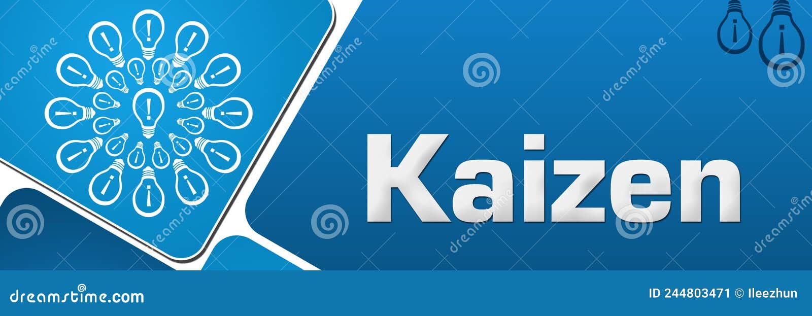 Kaizen Blue Rounded Squares Bulbs Circular Stock Illustration ...
