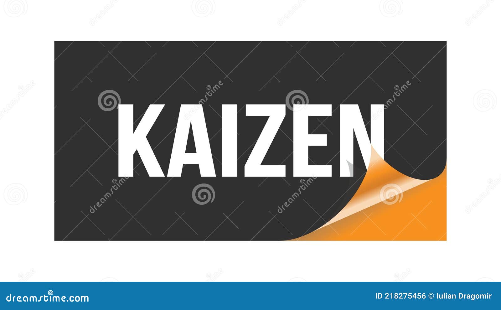 KAIZEN Text Written on Black Orange Sticker Stock Illustration ...