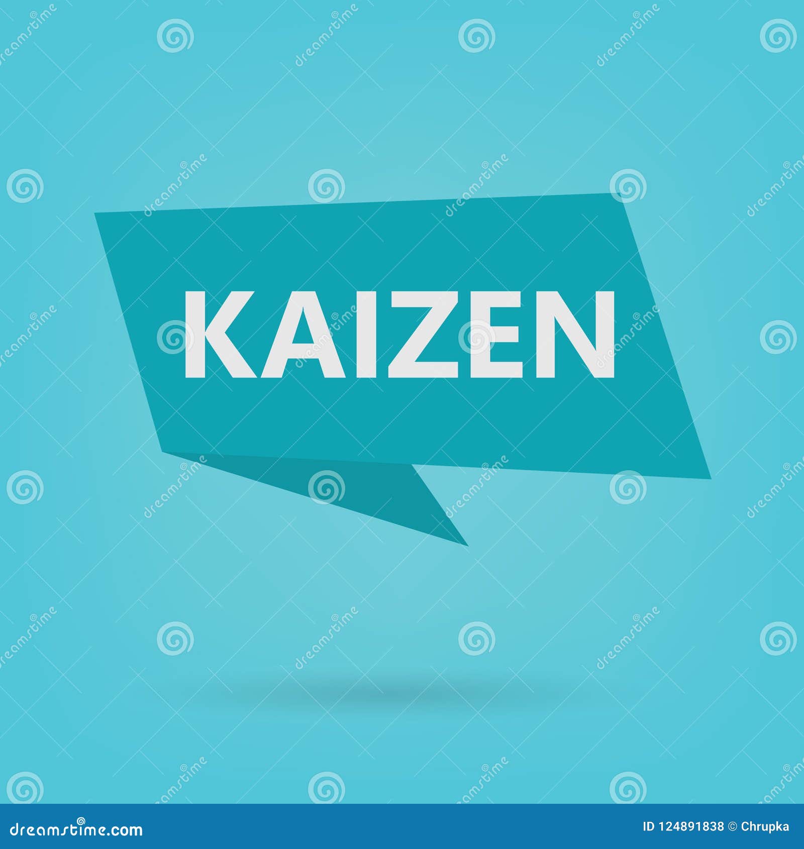 Kaizen word on sticker stock vector. Illustration of kaizen - 124891838
