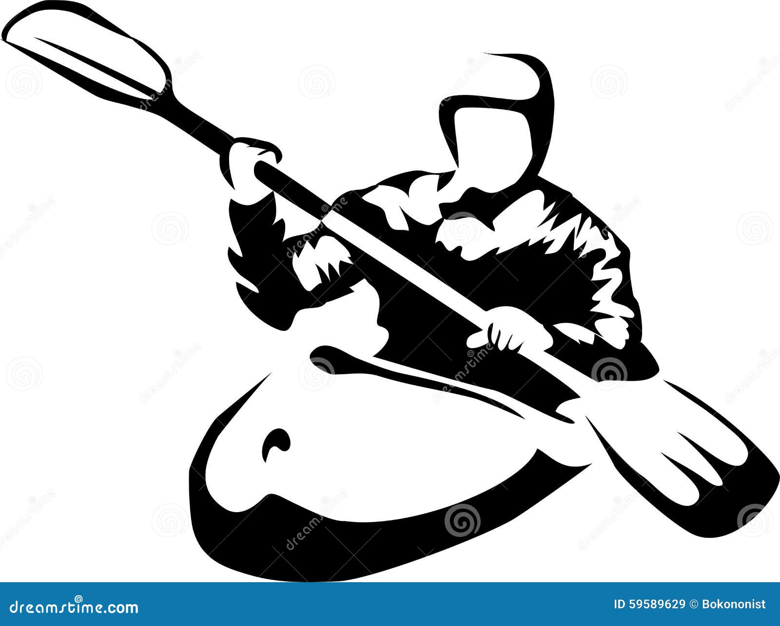 Kajak vector illustratie. Illustration of sport, slalom - 59589629