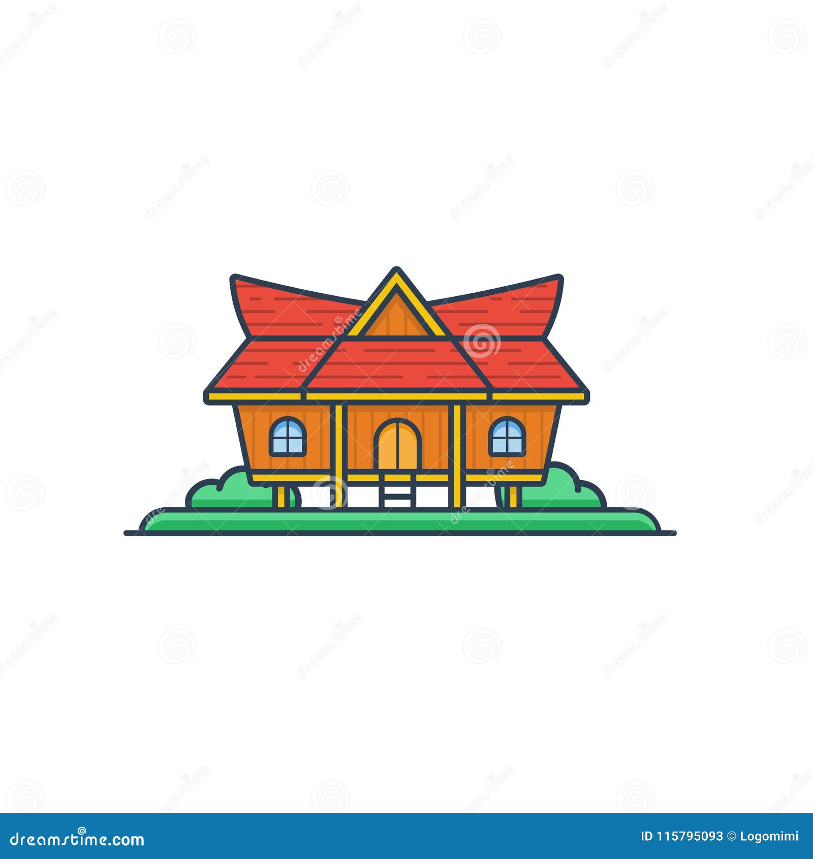 Kajang Leko - Jambi Traditional House Stock Vector - Illustration of ... Kajang Leko - Jambi Traditional House Stock Vector - Illustration of ...