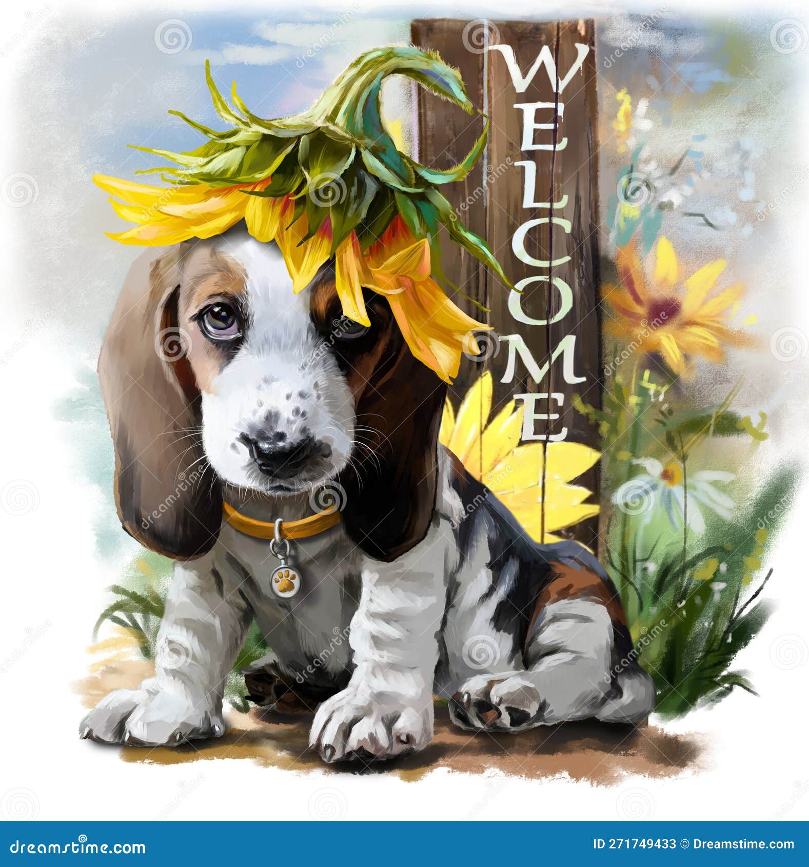 Welcome To Sunny the Beagle Stock Illustration - Illustration of ...