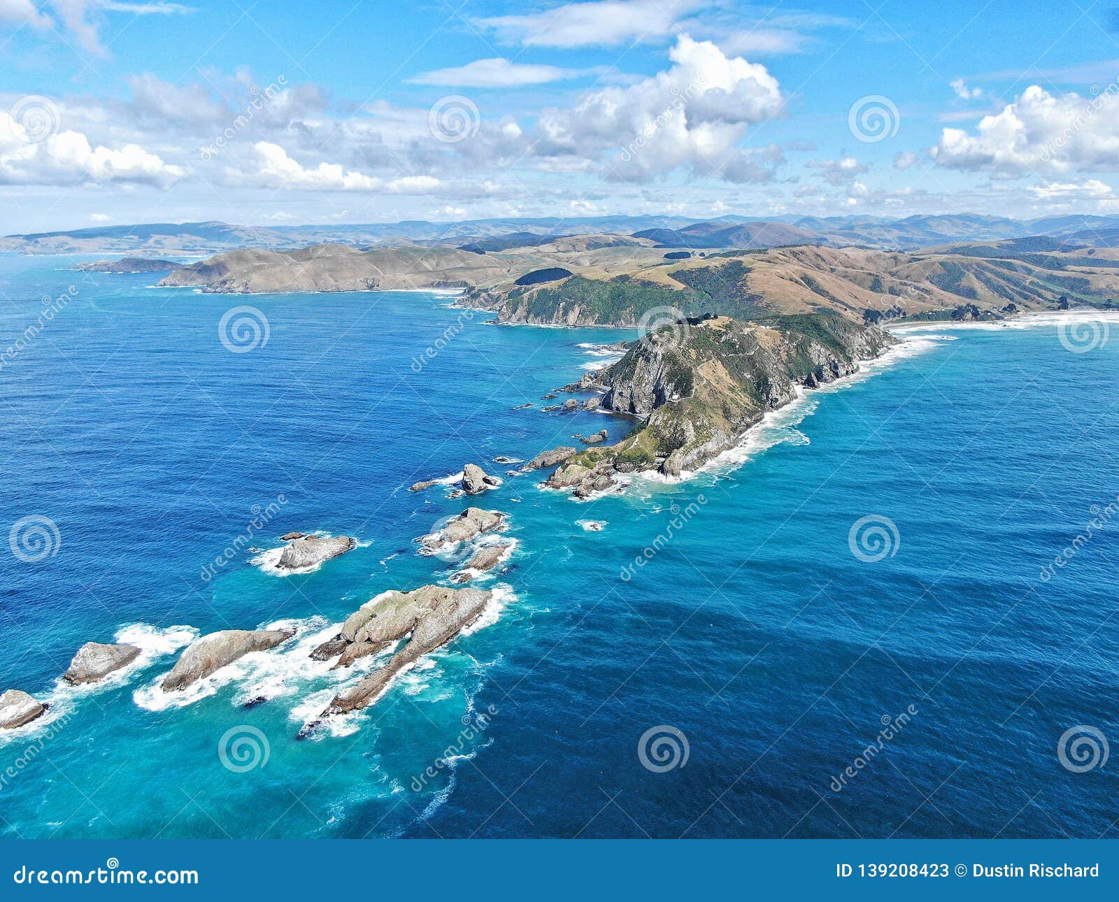 View On The Nugget Point Lighthouse And Pacific From The South Island ...
