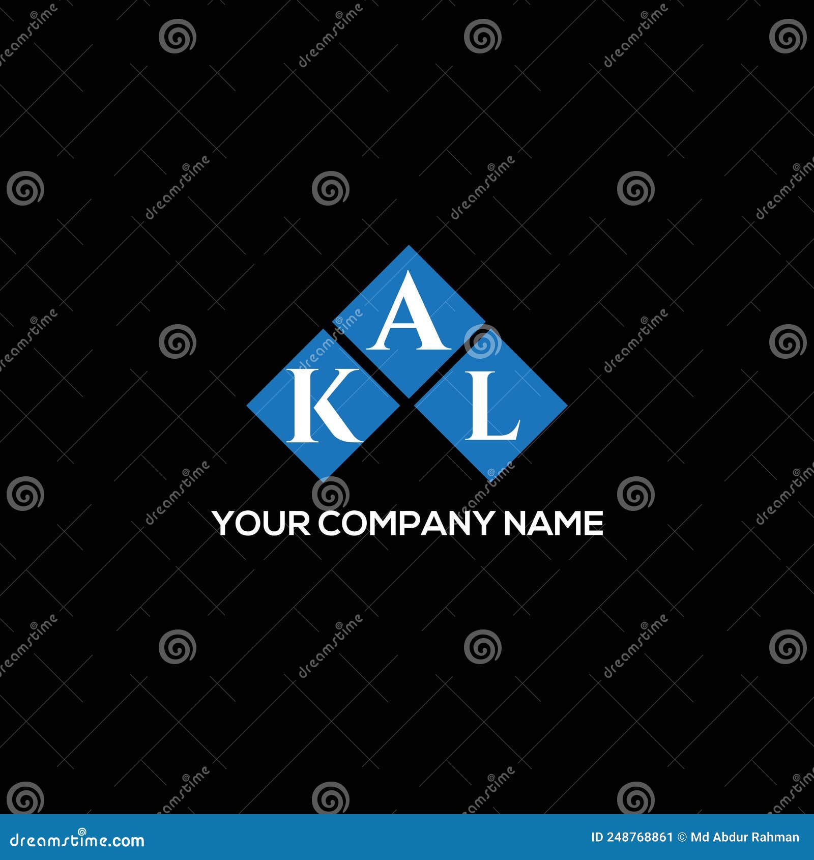 KAL Letter Logo Design On BLACK Background. KAL Creative Initials ...