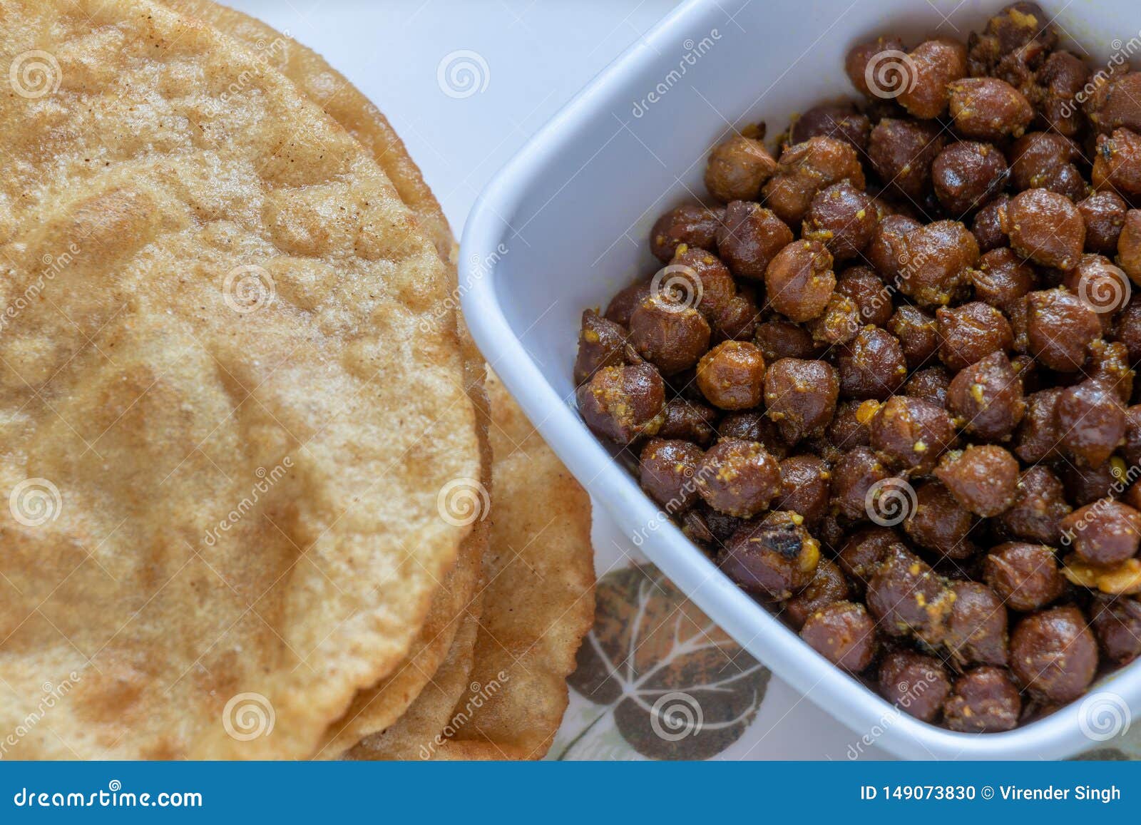 Kala Channa With Puri, Indian Dish Stock Photography | CartoonDealer ...