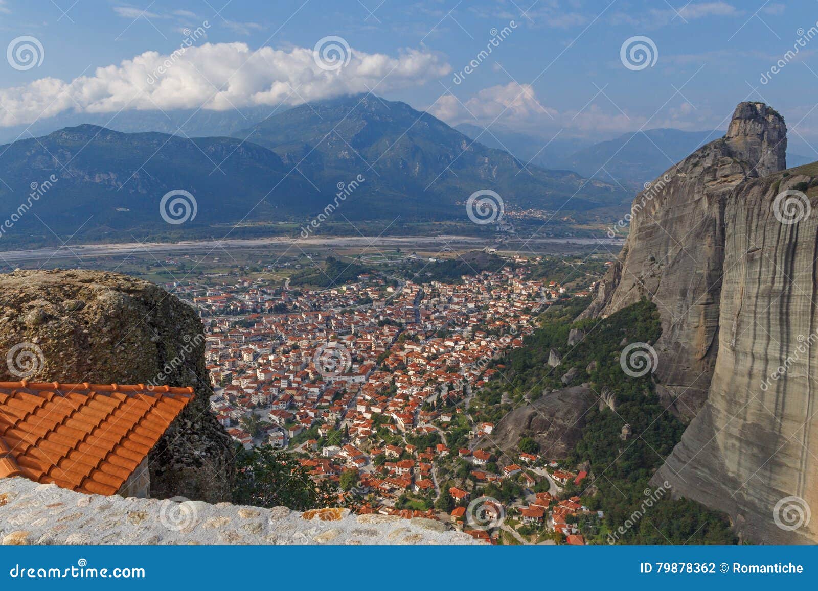 Kalabaka town in Meteora stock photo. Image of roof, sight - 79878362