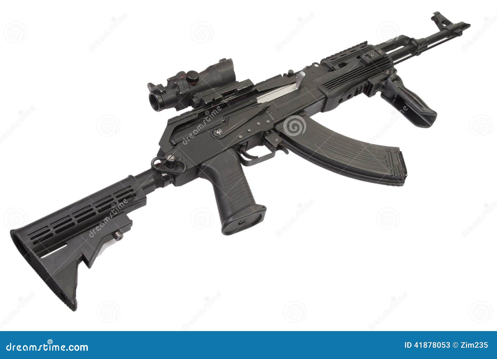 Kalachnikov Moderne AK47 Avec Des Accessoires Image stock - Image du ...