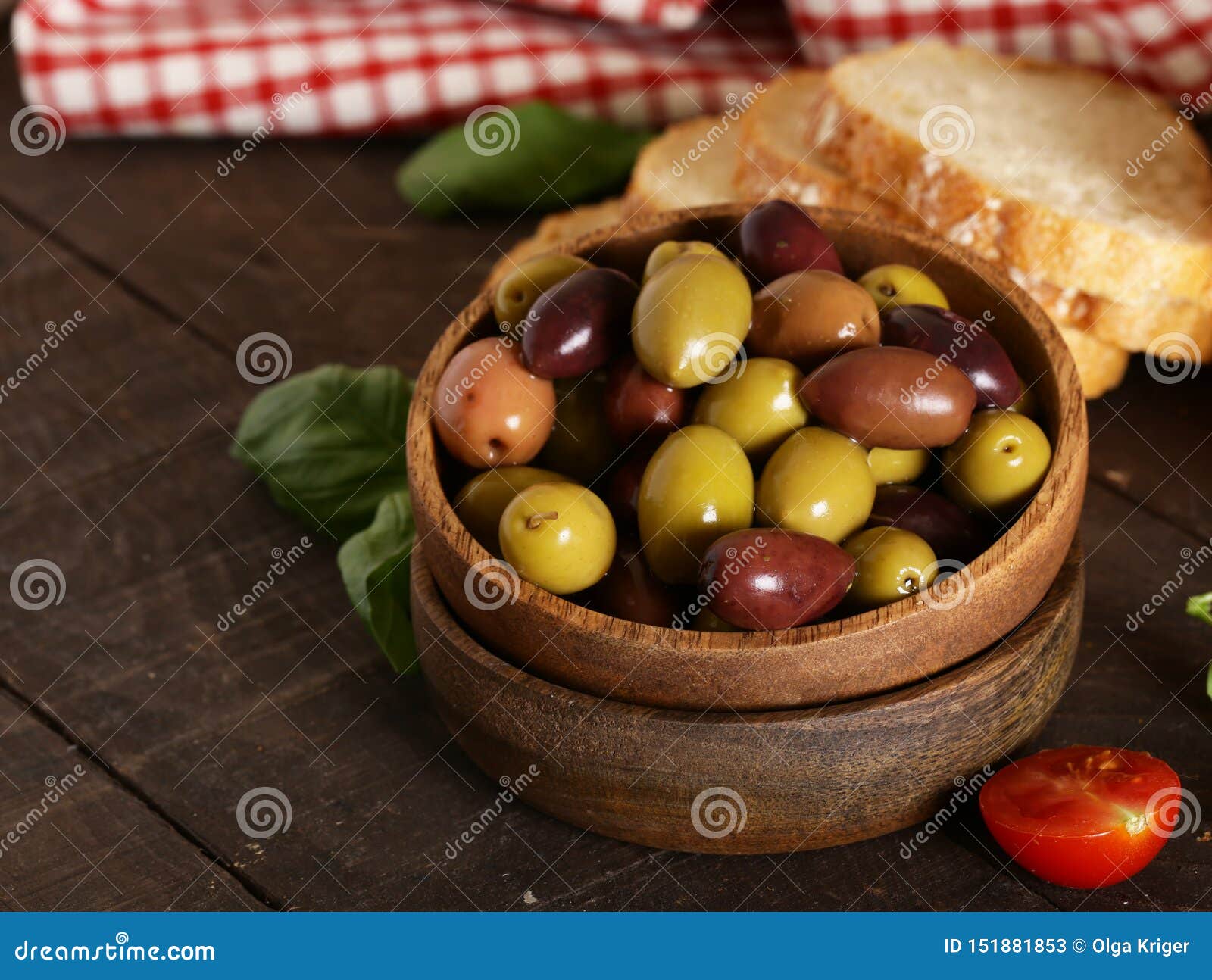 Kalamata Red and Green Olives Stock Image - Image of snack, italian ...