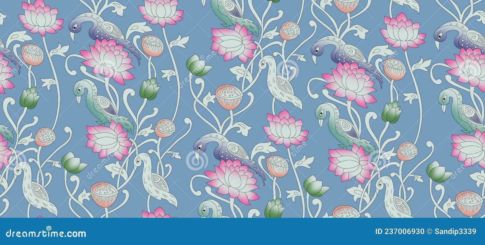 Kalamkari Block Print Seamless Pattern, Kalamkari, Block Print Seamless ...