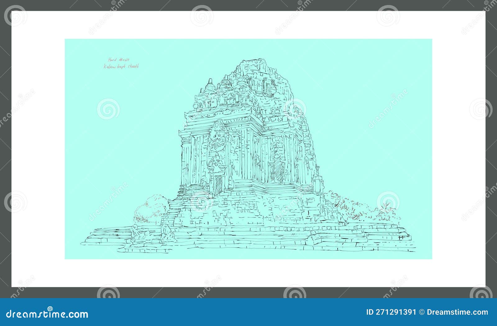 Temple Hand Drawn Doodle Set. Vector Illustration. Isolated Elements On ...