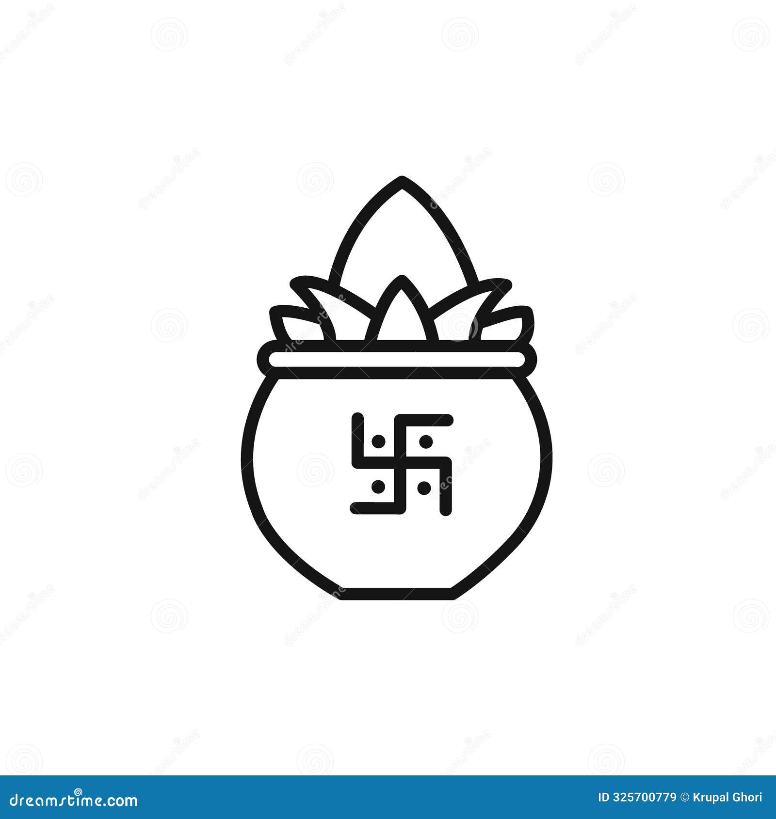 Kalash with Coconut Icon Vector Set Collection for Web Stock ...