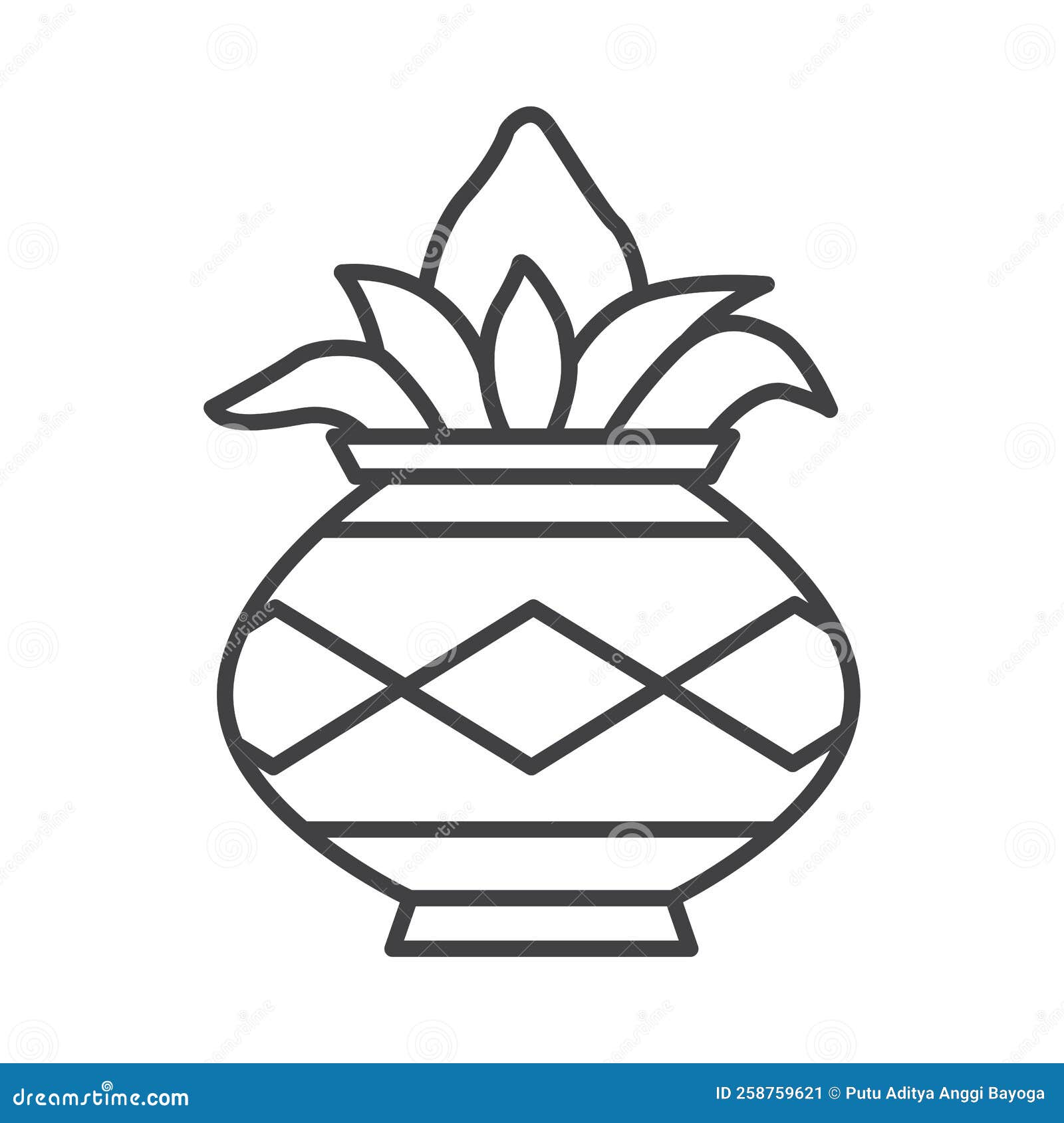 Thin line kalash stock vector. Illustration of kalash - 258759621