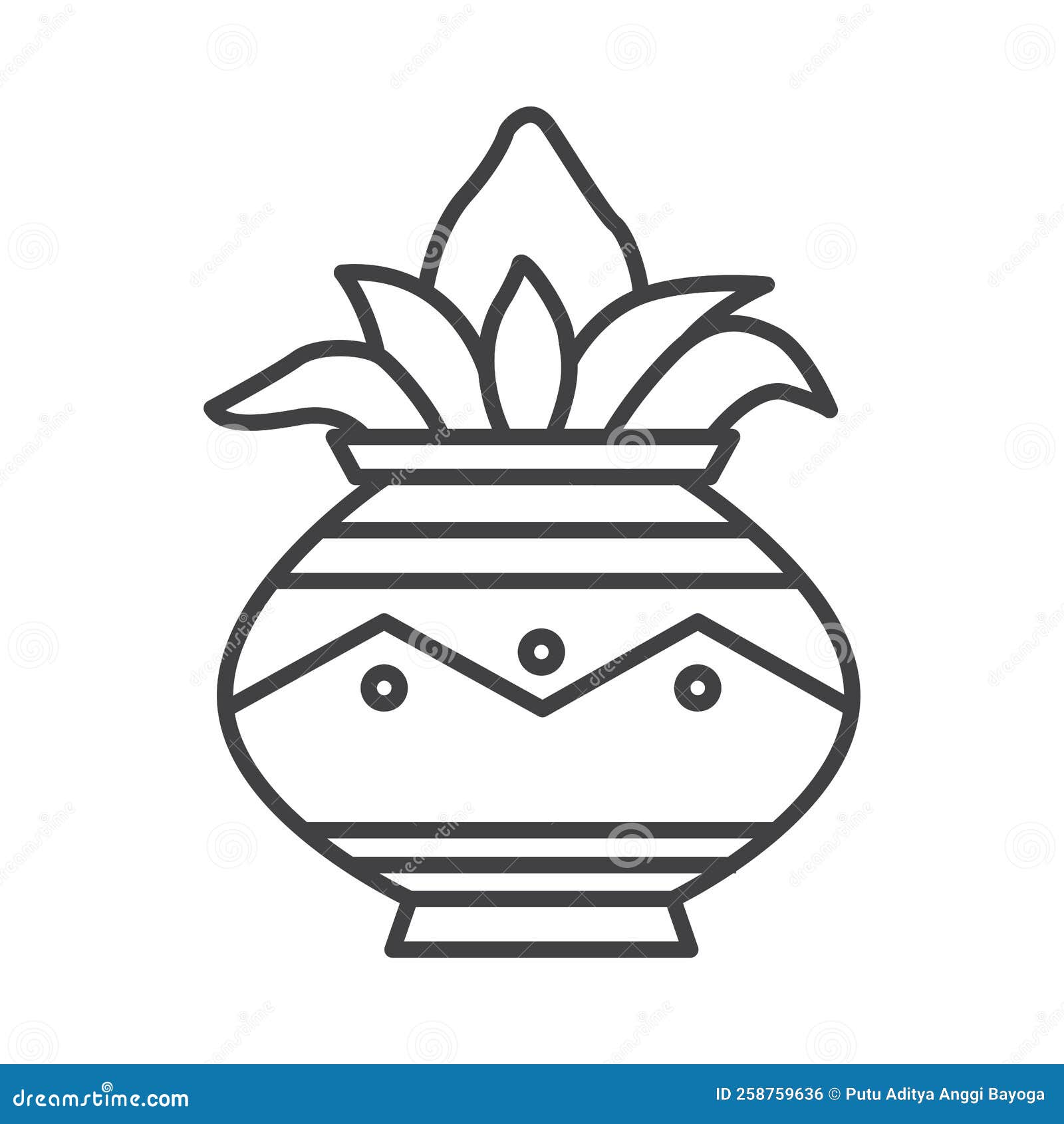 Thin line kalash stock vector. Illustration of vector - 258759636