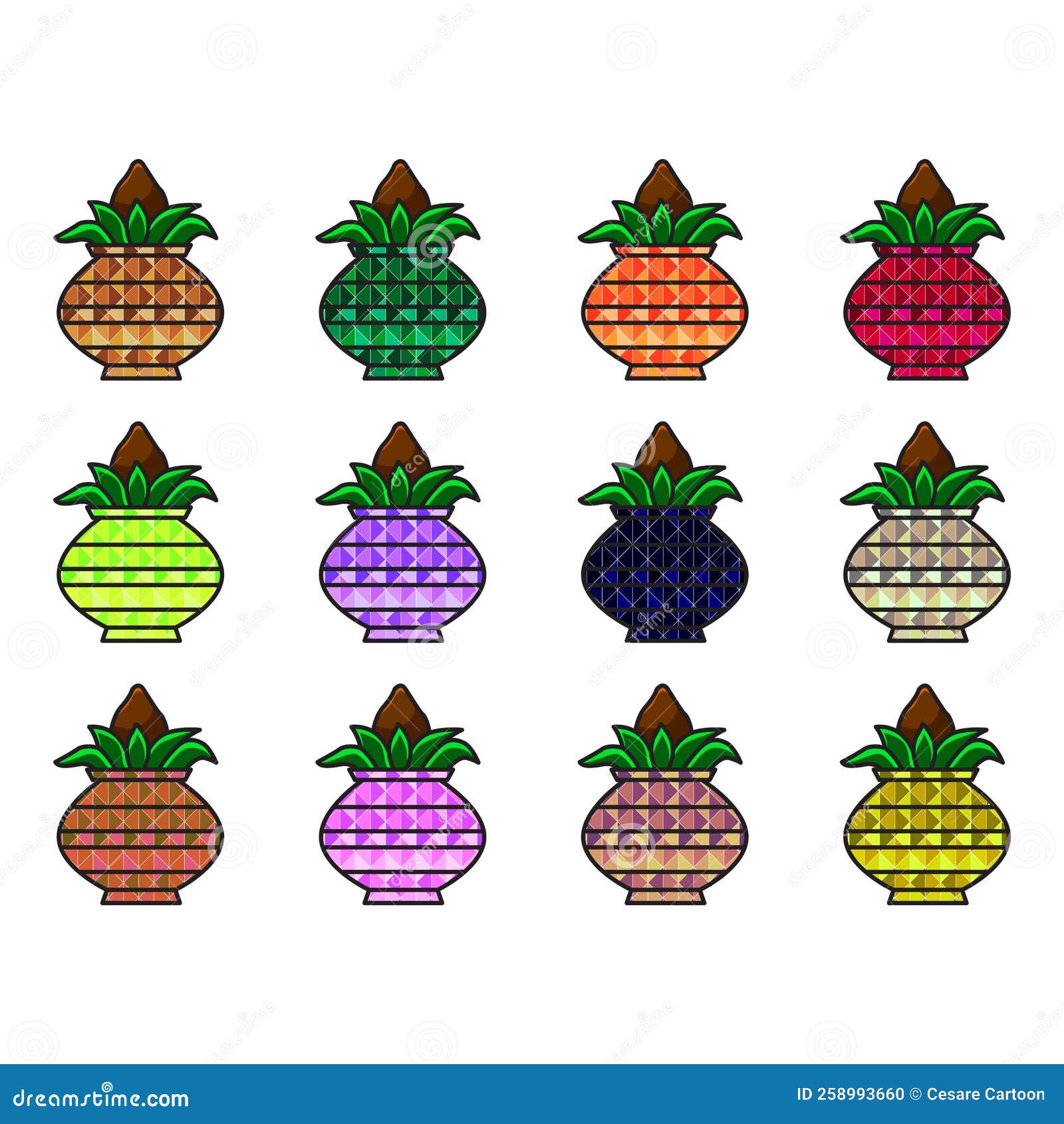 Kalash icon set stock vector. Illustration of kalash - 258993660