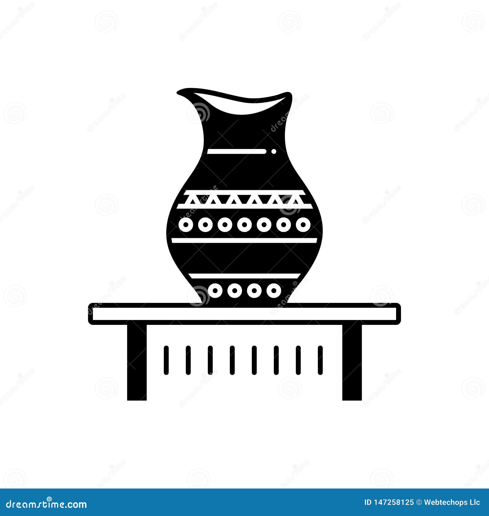 Black Solid Icon for Kalash, Display and Ancient Stock Vector ...