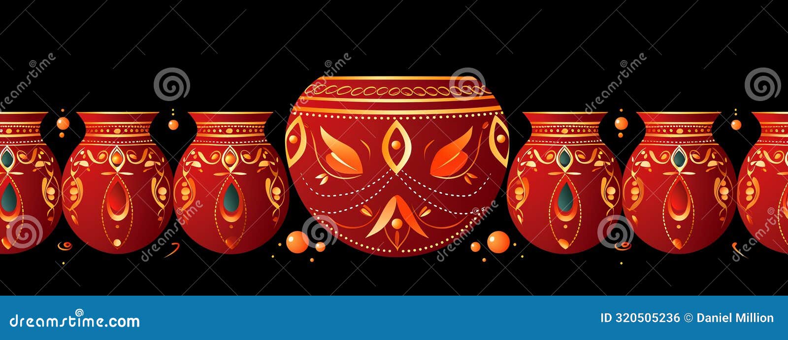 Kalash Sacred Pot Diwali Banner Royalty-Free Stock Photo ...