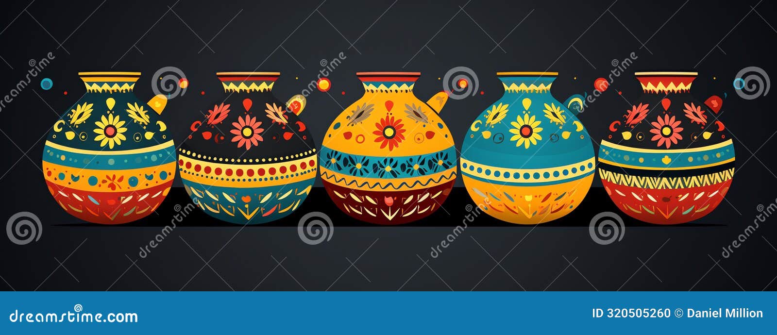 Kalash Sacred Pot Diwali Banner Royalty-Free Stock Photo ...