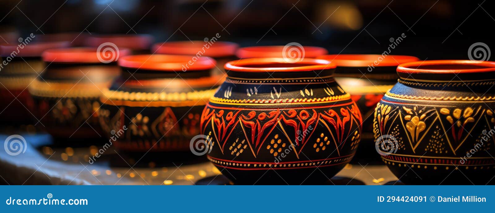 Kalash Sacred Pot Diwali Border Frame Stock Illustration - Illustration ...