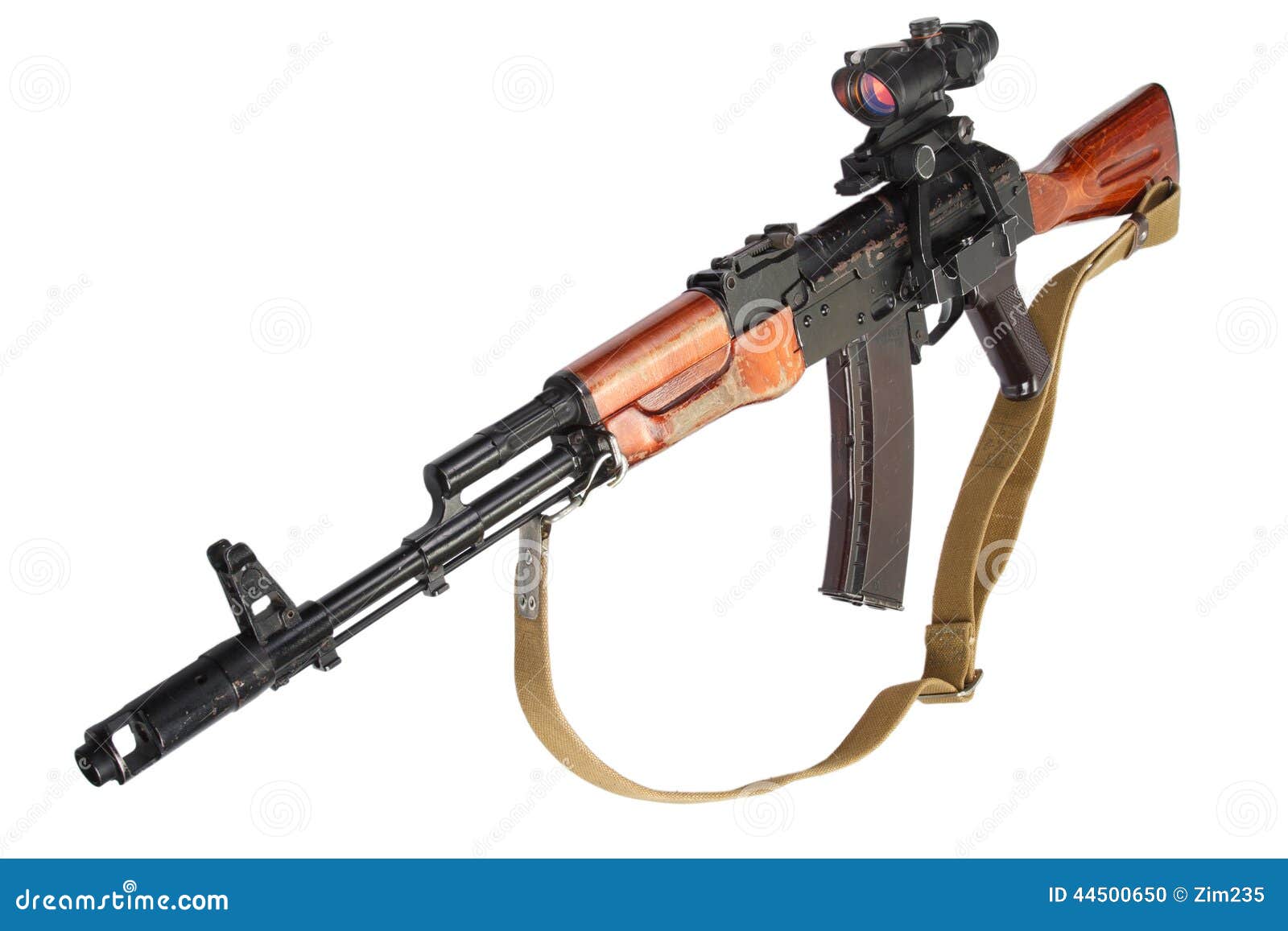 Kalashnikov Ak 47 with Optic Sight on Stock Photo - Image of black ...