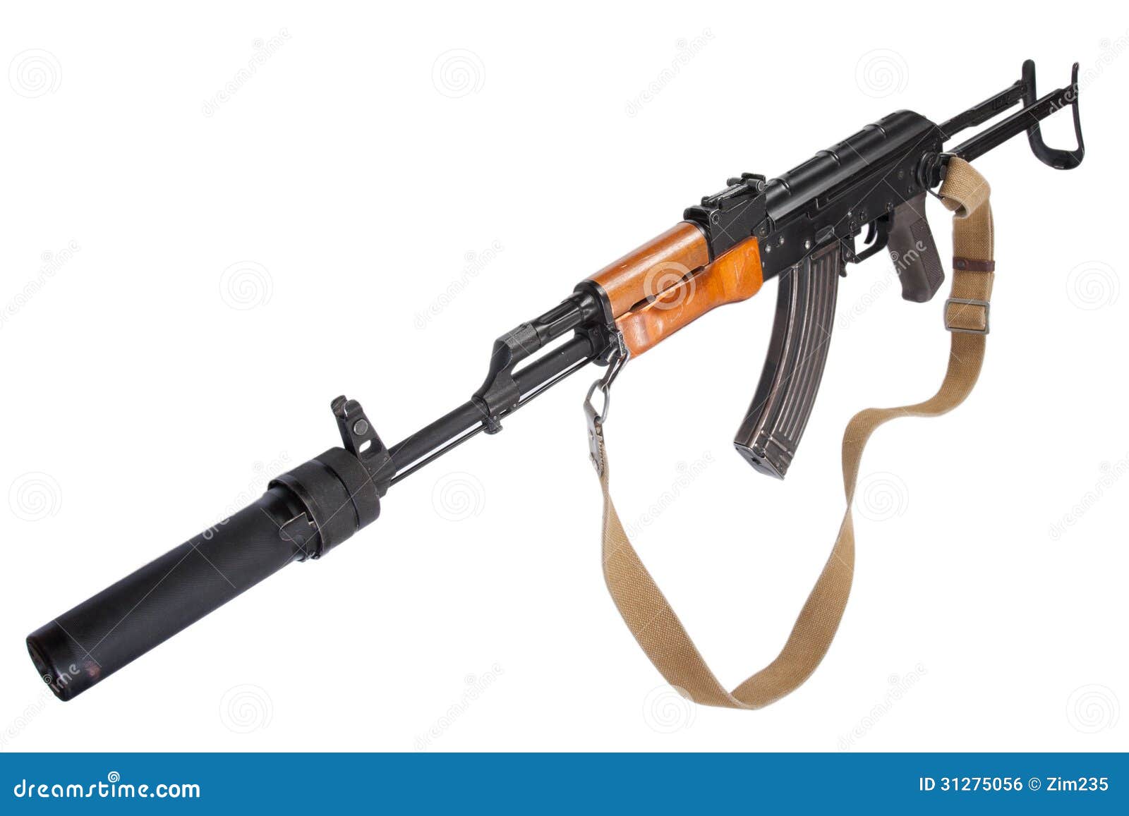 Kalashnikov AK47 with Silencer Stock Photo - Image of russia, terrorism ...
