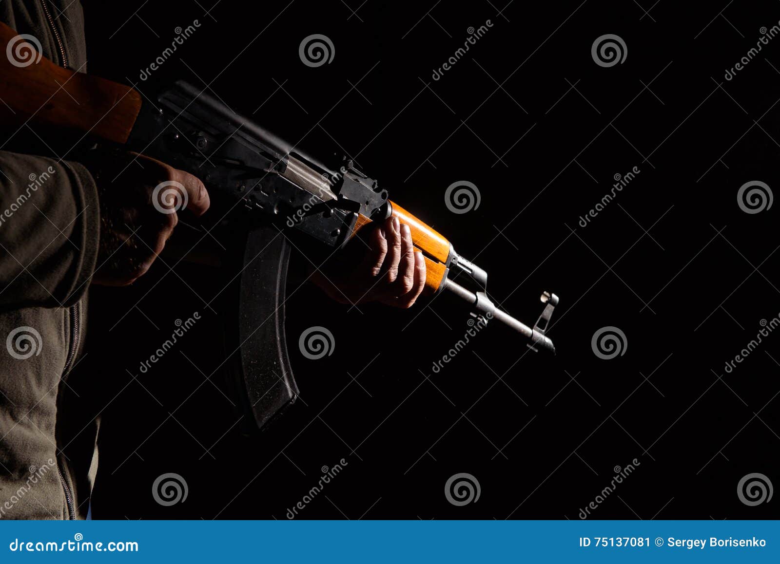 Kalashnikov Assault Rifle Close-up Stock Image - Image of rifle, fear ...