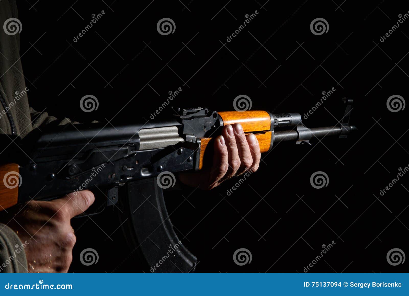 Kalashnikov Assault Rifle Close-up Stock Photo - Image of mission ...