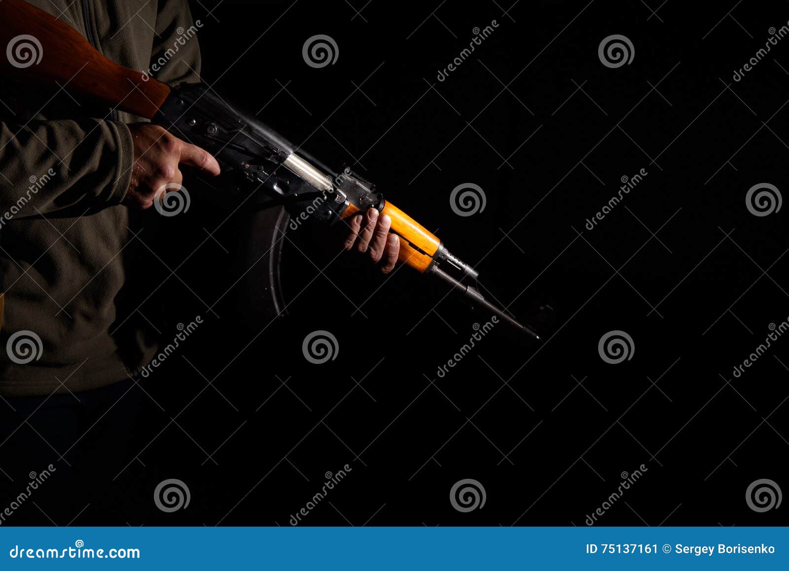 Kalashnikov Assault Rifle Close-up Stock Image - Image of guerrilla ...