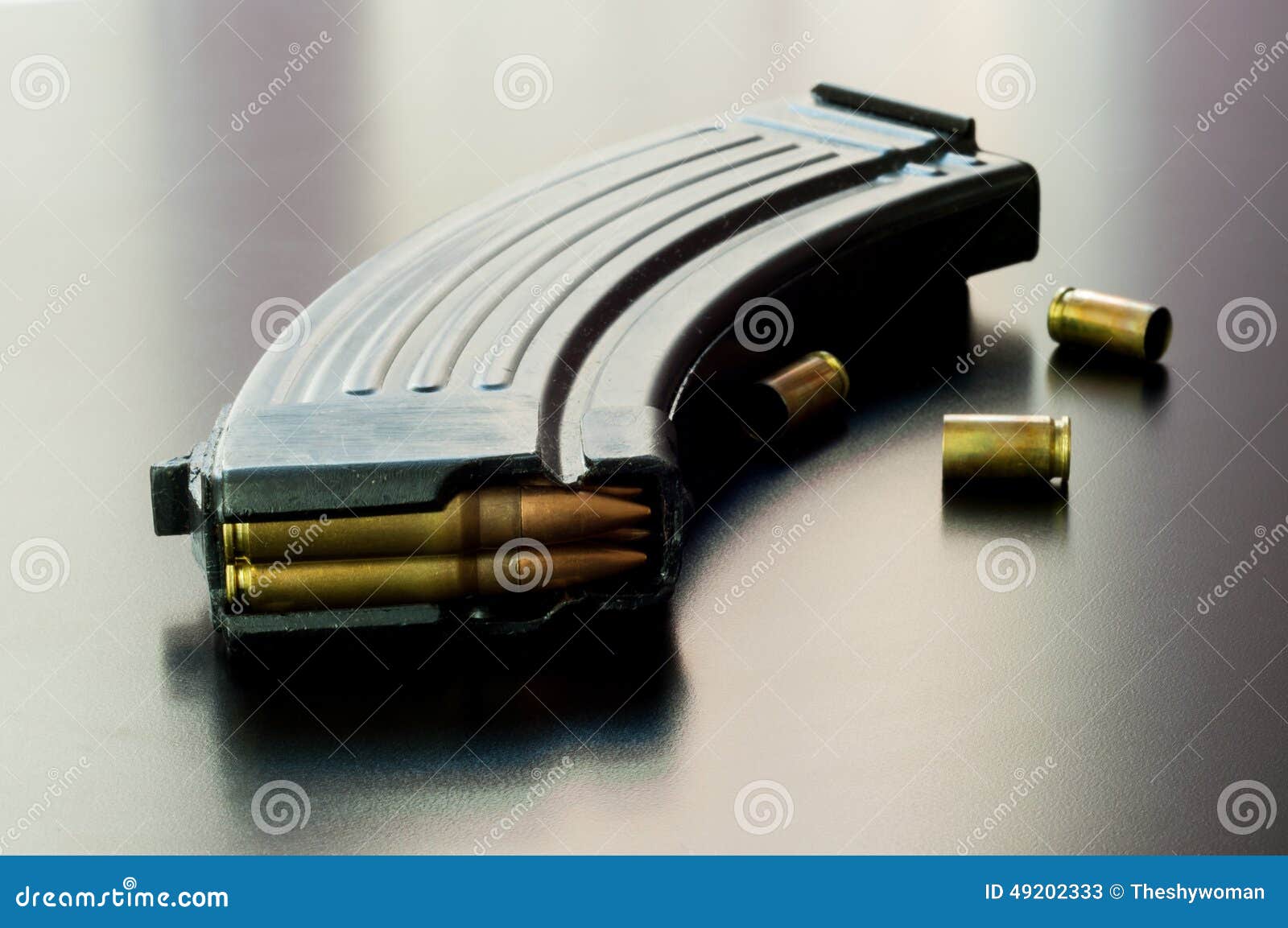 Kalashnikov Bullets on the Table. Stock Image - Image of kalashnikov ...