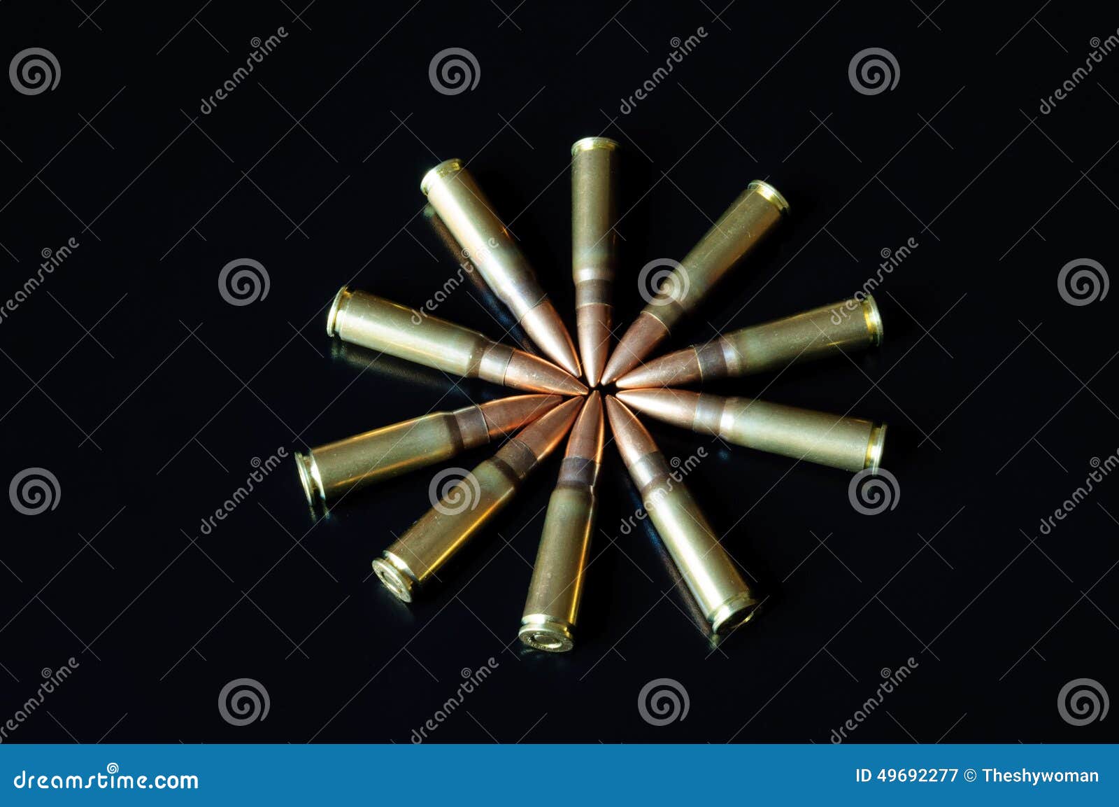 Kalashnikov Bullets on the Table. Stock Image - Image of security ...
