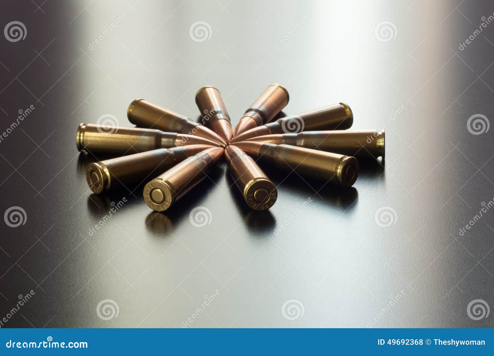 Kalashnikov Bullets on the Table. Stock Photo - Image of metal ...