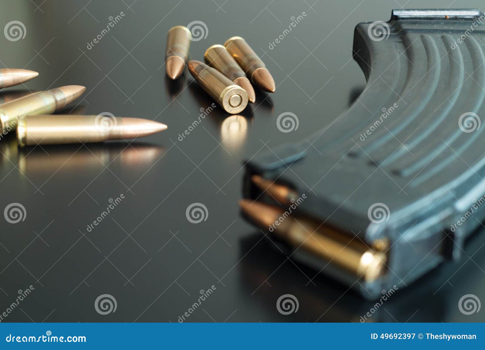 Kalashnikov Bullets on the Table. Stock Image - Image of kalashnikov ...