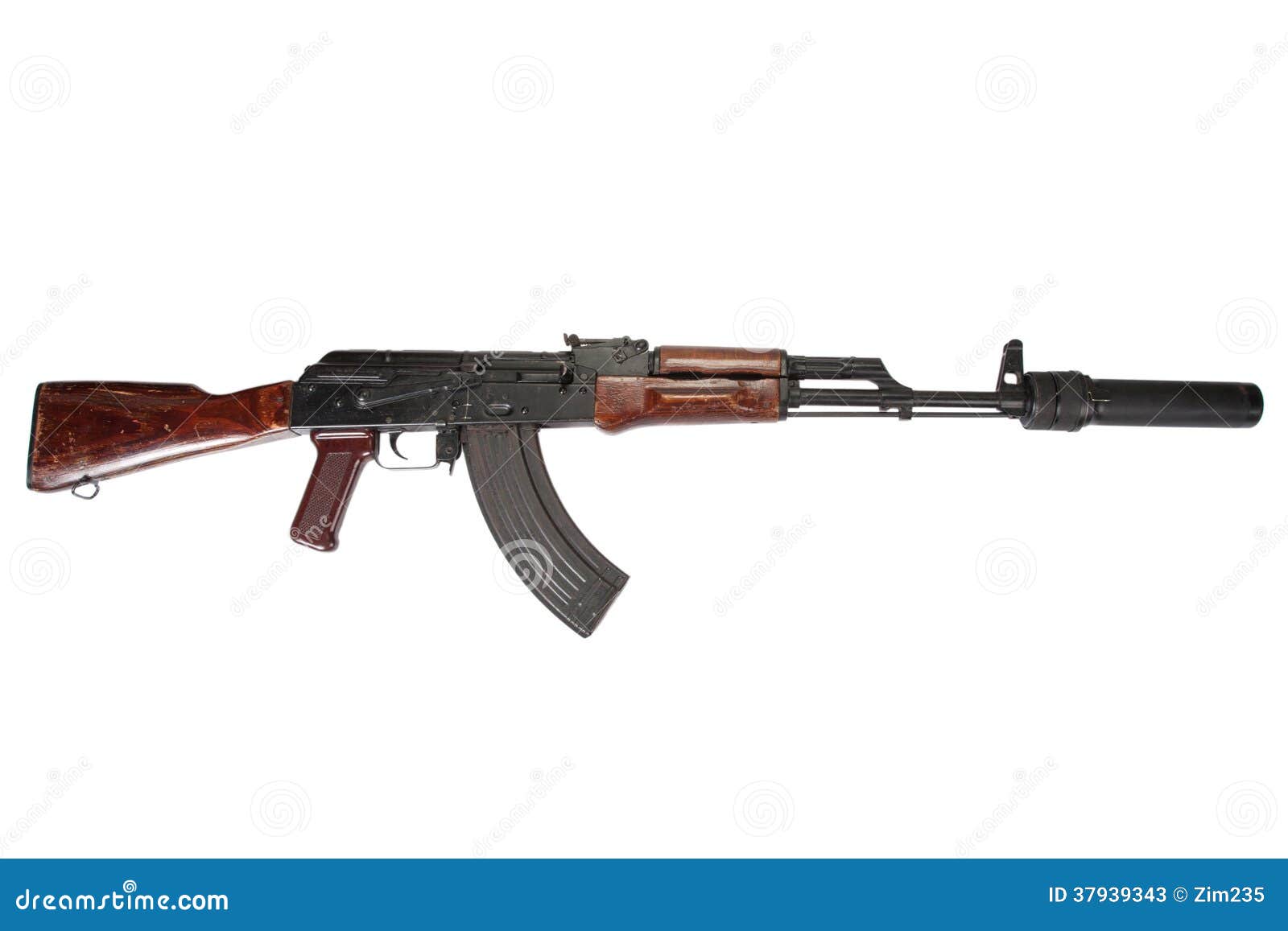 Kalashnikov with Silencer Isolated Stock Image - Image of automatic ...