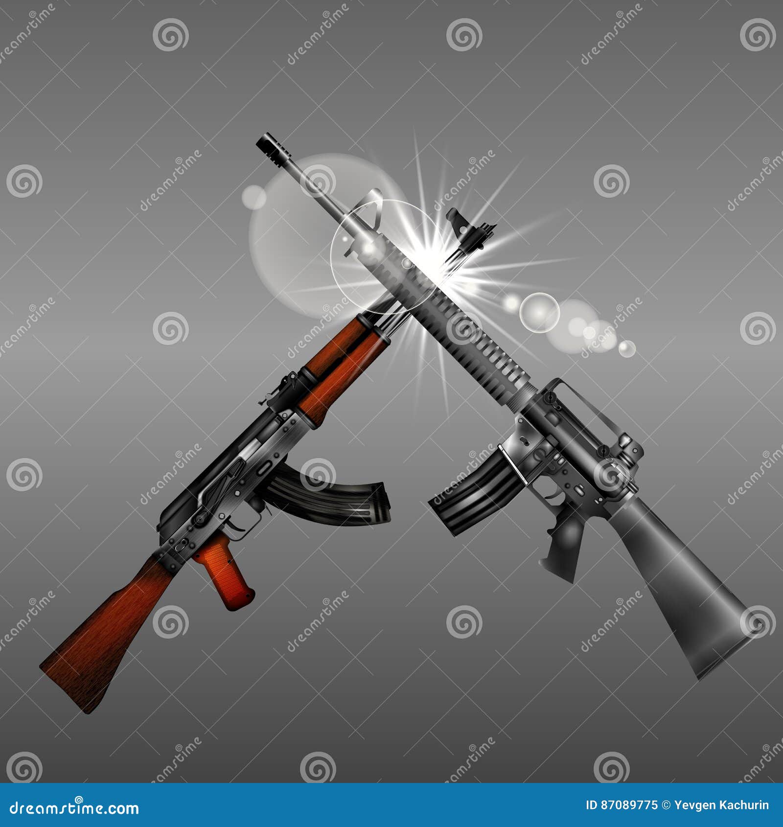 Automatic Kalashnikov Guns Stock Illustration | CartoonDealer.com #11534923