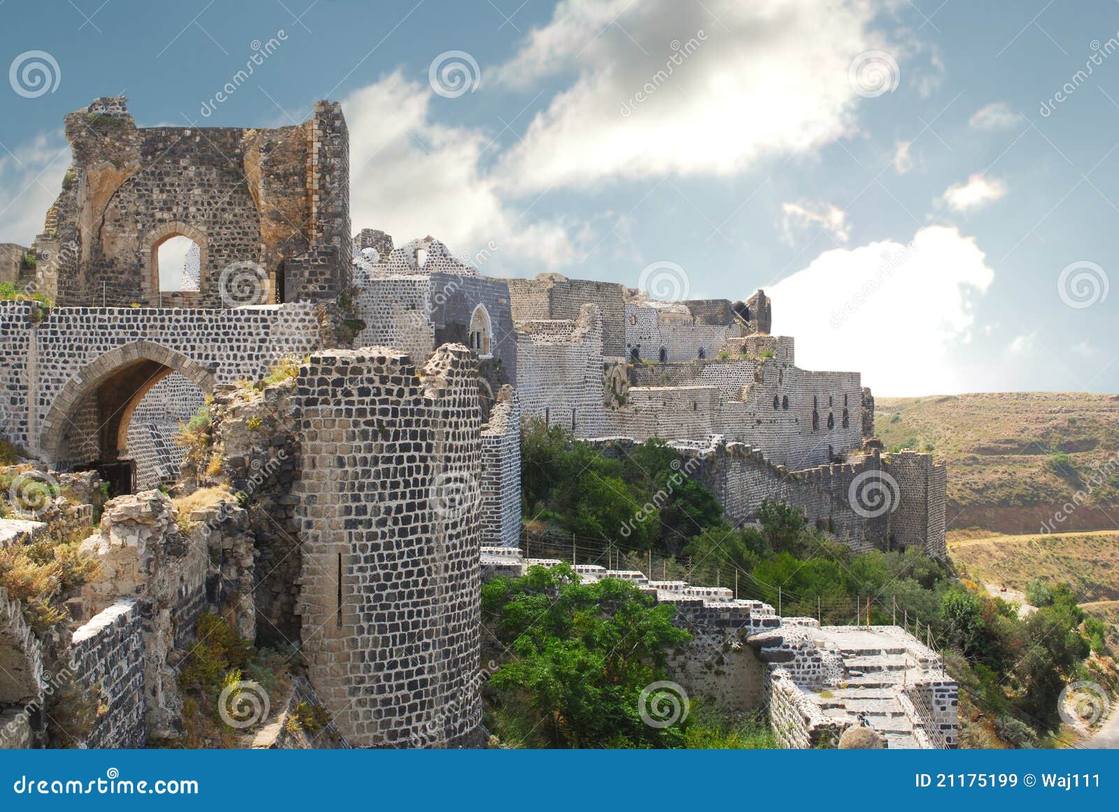 Kalat-al Markab stock image. Image of battlements, krak - 21175199