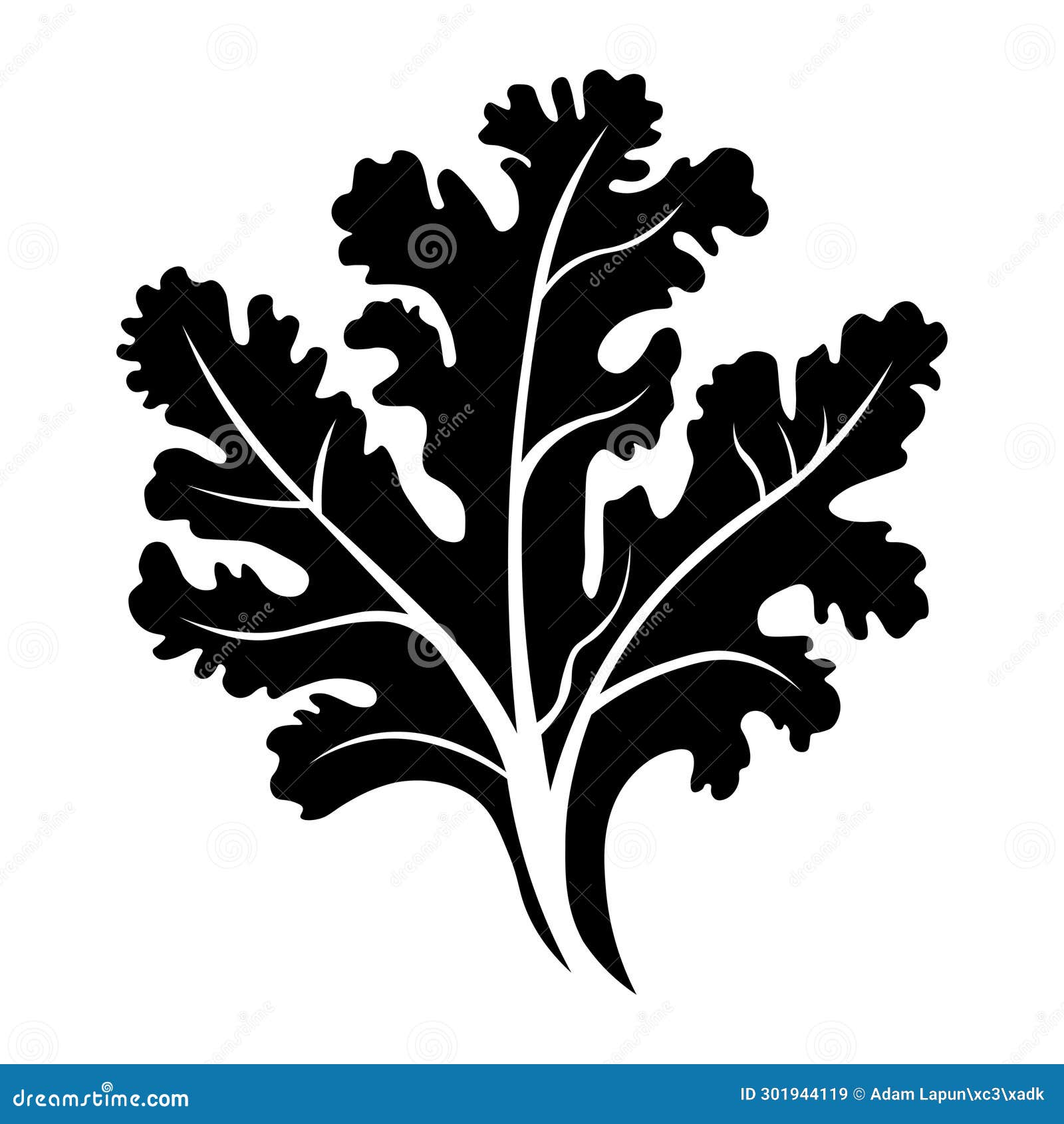 Kale Black Vector Icon on White Background Stock Vector - Illustration ...