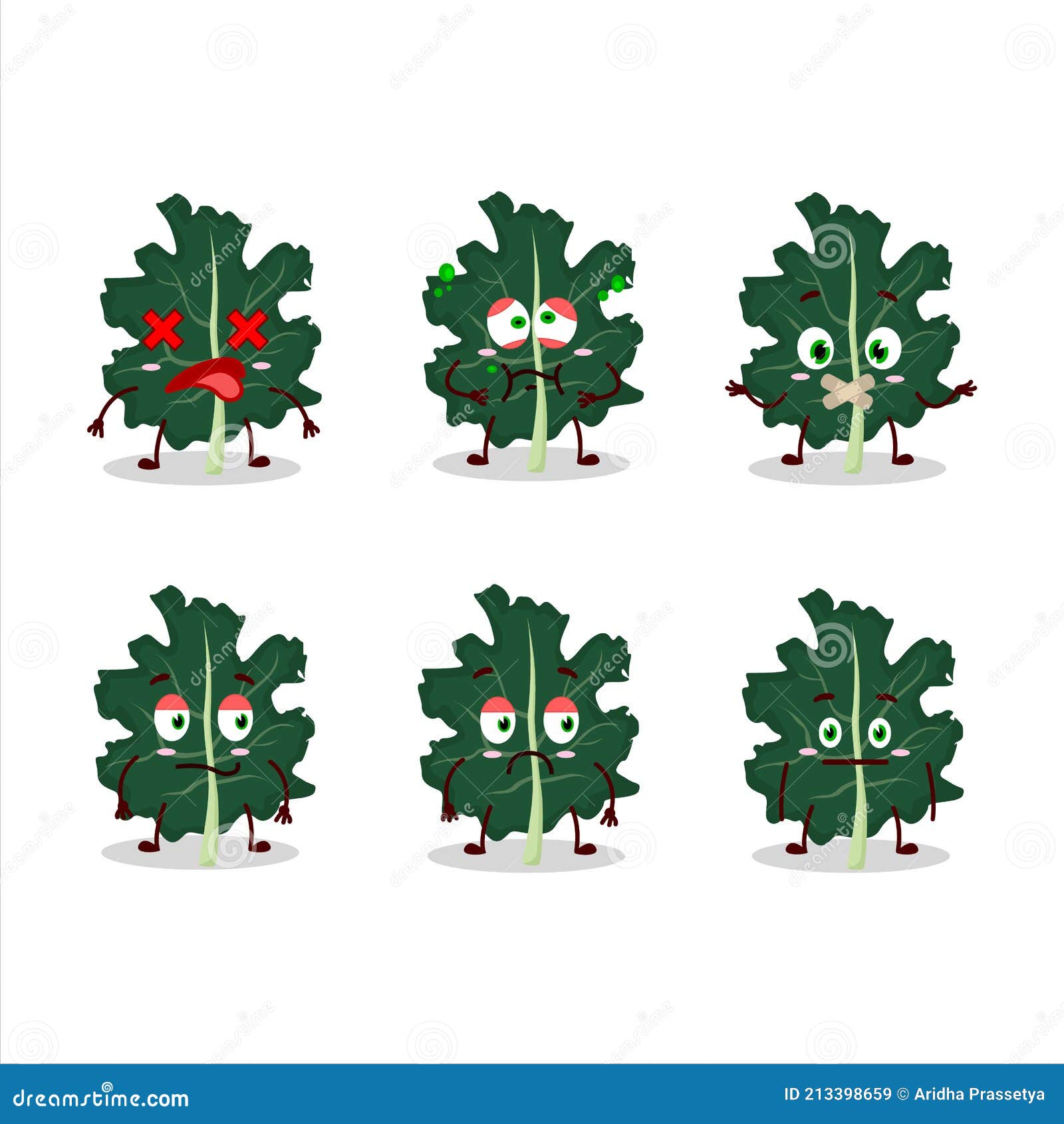 Kale Cartoon in Character with Nope Expression Stock Vector ...