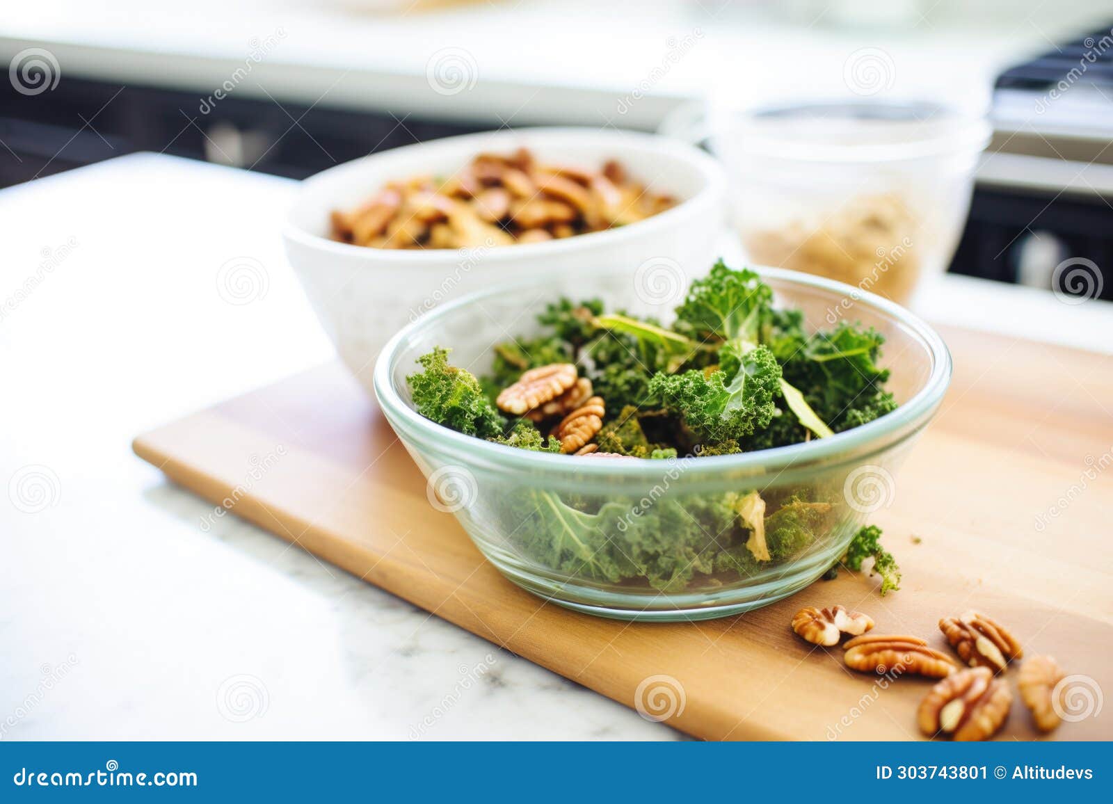 Kale Chips Mixed with Nuts for a Healthy Snack Stock Image - Image of ...