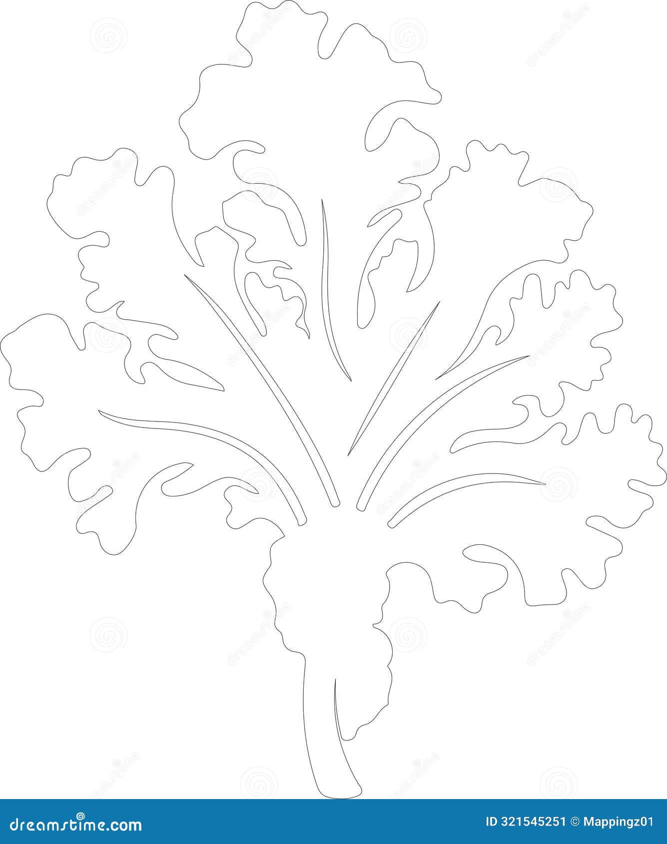 Kale Outline Silhouette Generative Ai Stock Illustration - Illustration ...