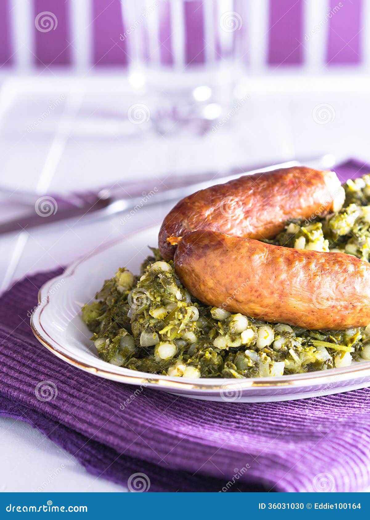Kale with sausage stock photo. Image of meat, season - 36031030
